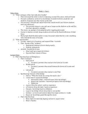 Week 3 - Unit 1 + 2 - Notes from Week 3 - Week 3 – Unit 1 Video Notes ...