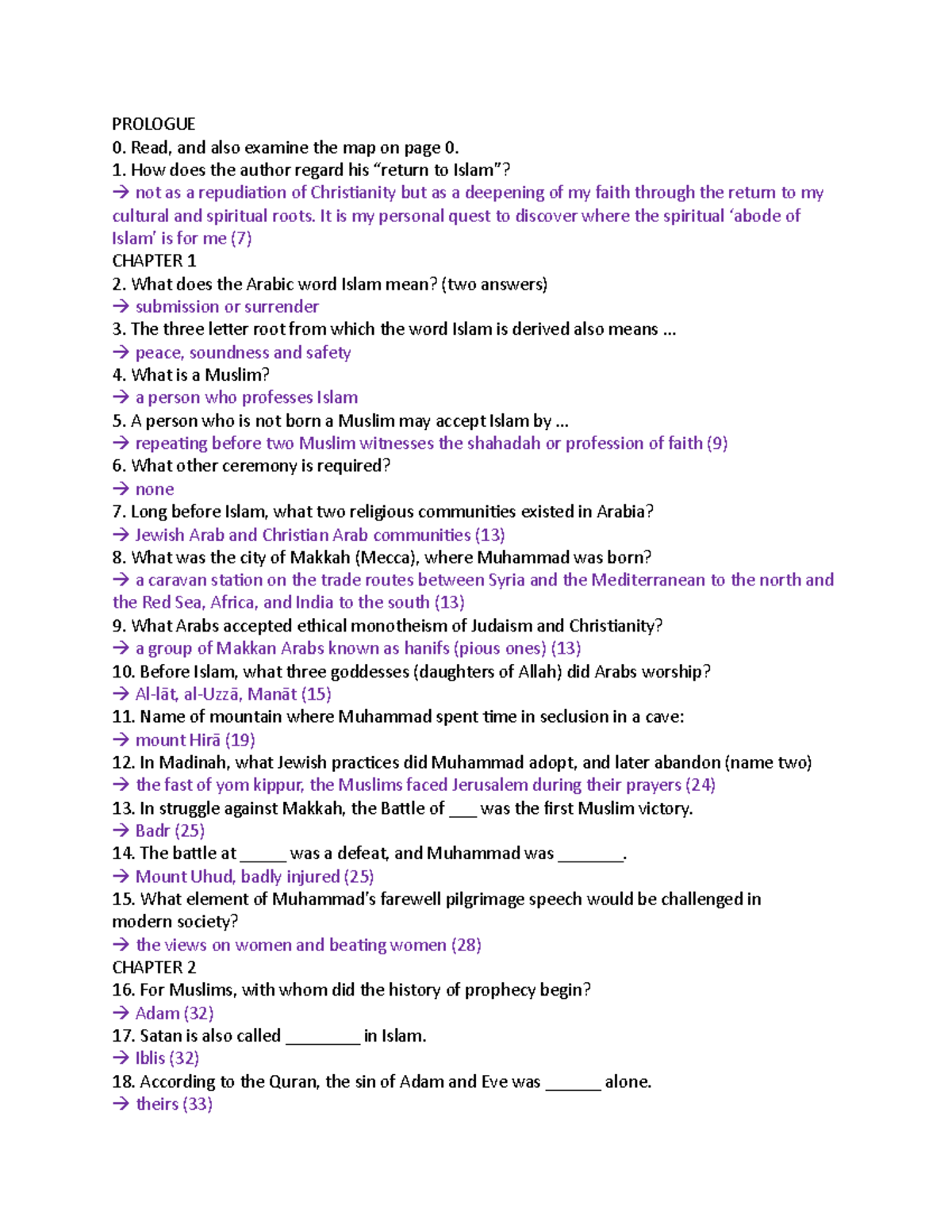 Islam Faith and History study Q (3) - PROLOGUE Read, and also examine ...