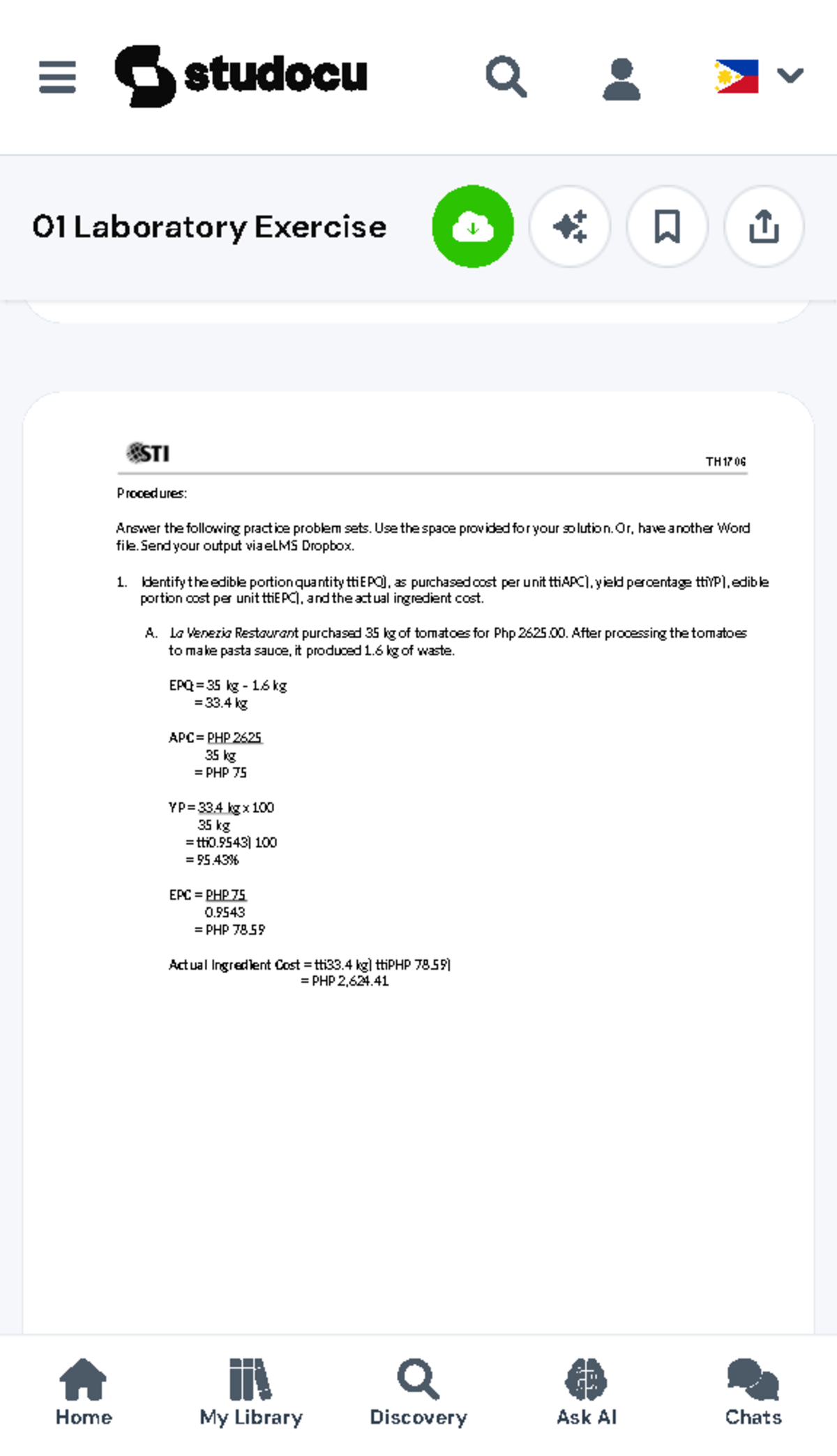 01 Laboratory Exercise - BH- Laboratory Exercise… - 01 Laboratory Exercise 1 *Property of STI ...