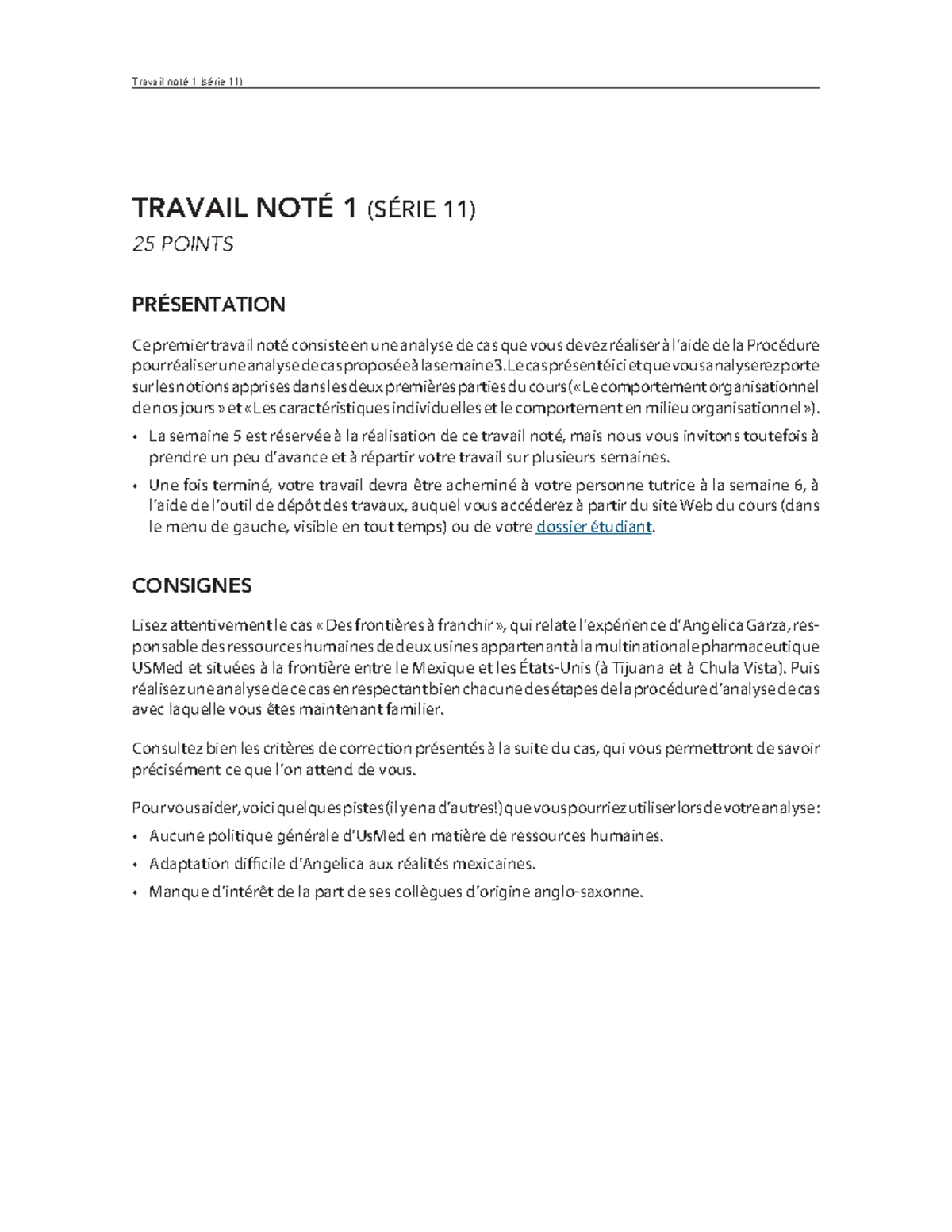 Travail noté 1 - notes - TRAVAIL NOTÉ 1 (SÉRIE 11) 25 POINTS ...