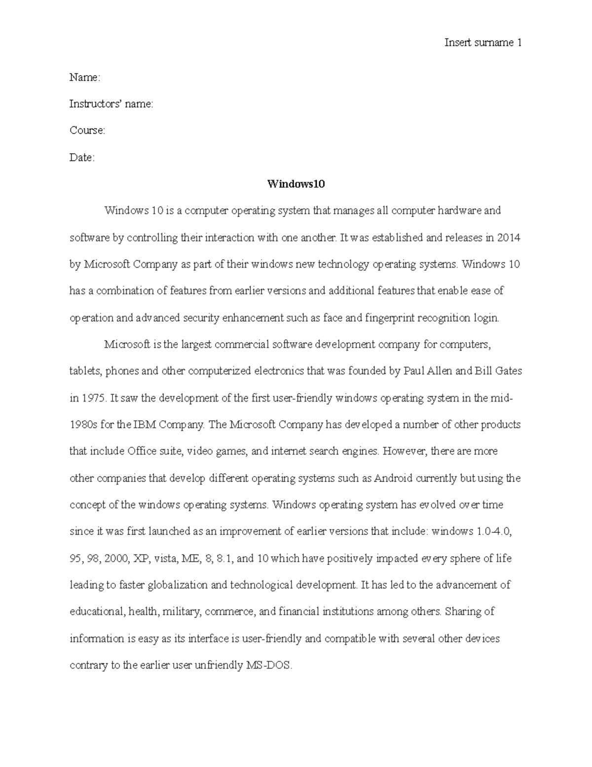 CQ2779-Windows 10 - IRD 100 - Insert surname 1 Name: Instructors’ name ...
