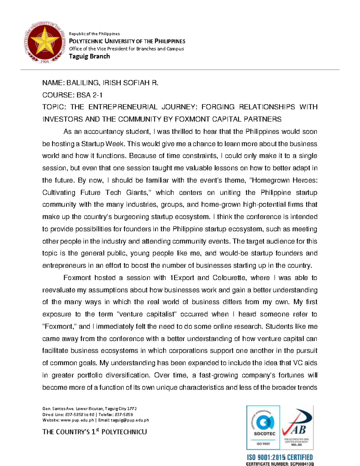 BSA 2-1 Baliling Irishsofiah- Midterm - Republic of the Philippines ...