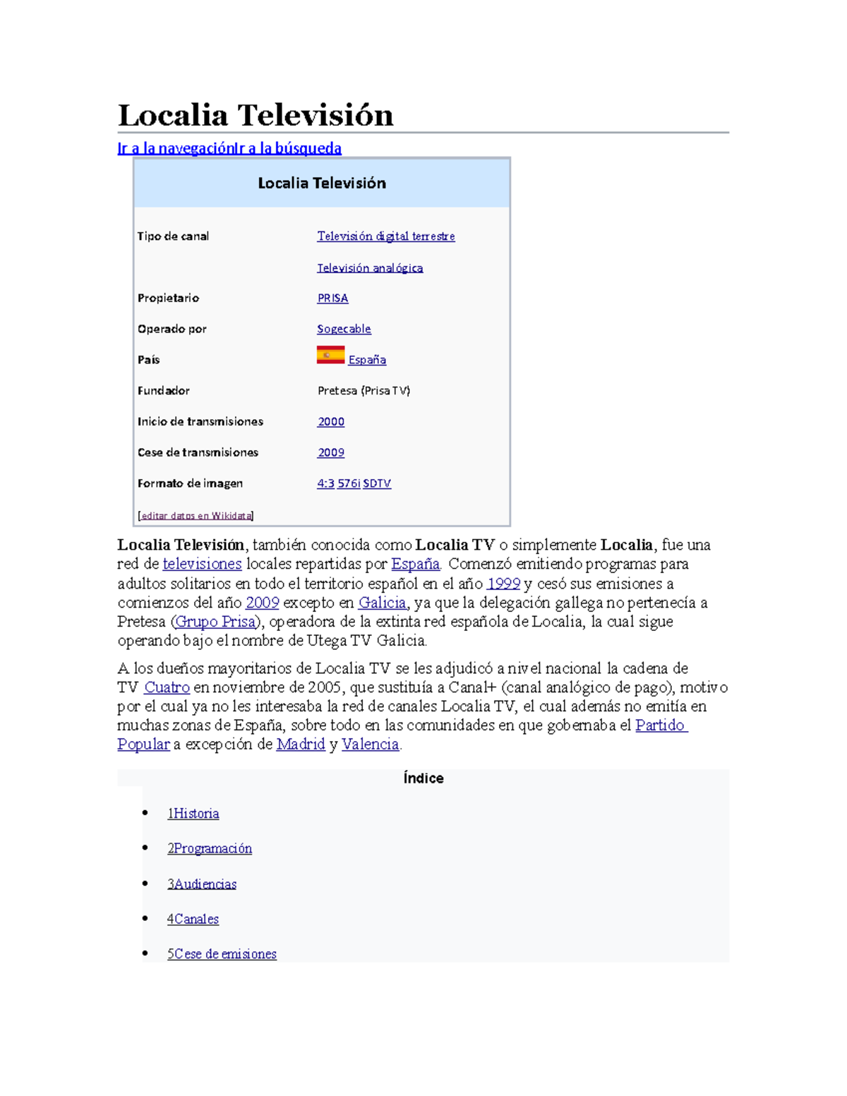 Localia Televisión - Localia Televisión Ir a la navegaciónIr a la búsqueda Localia Televisión ...