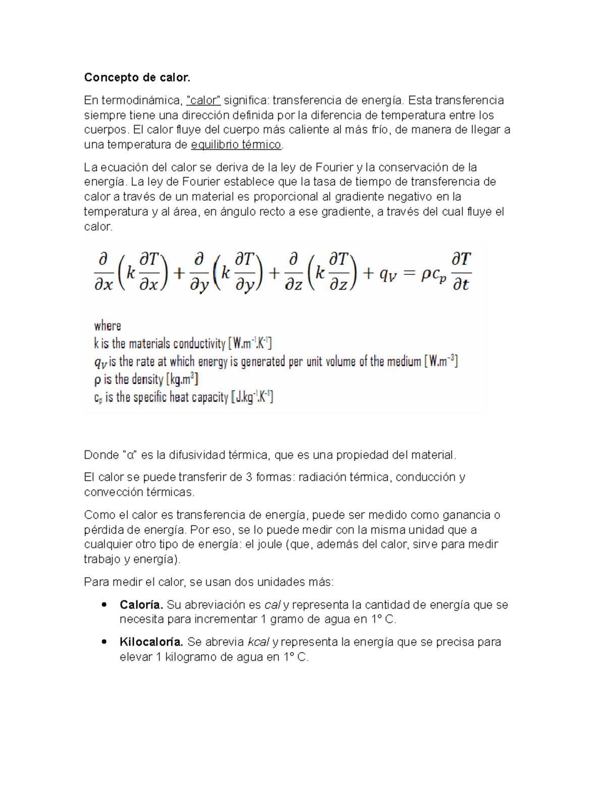Termo 1 - ejercicios equilibrio térmico y conceptos - Concepto de calor. En termodinámica ...