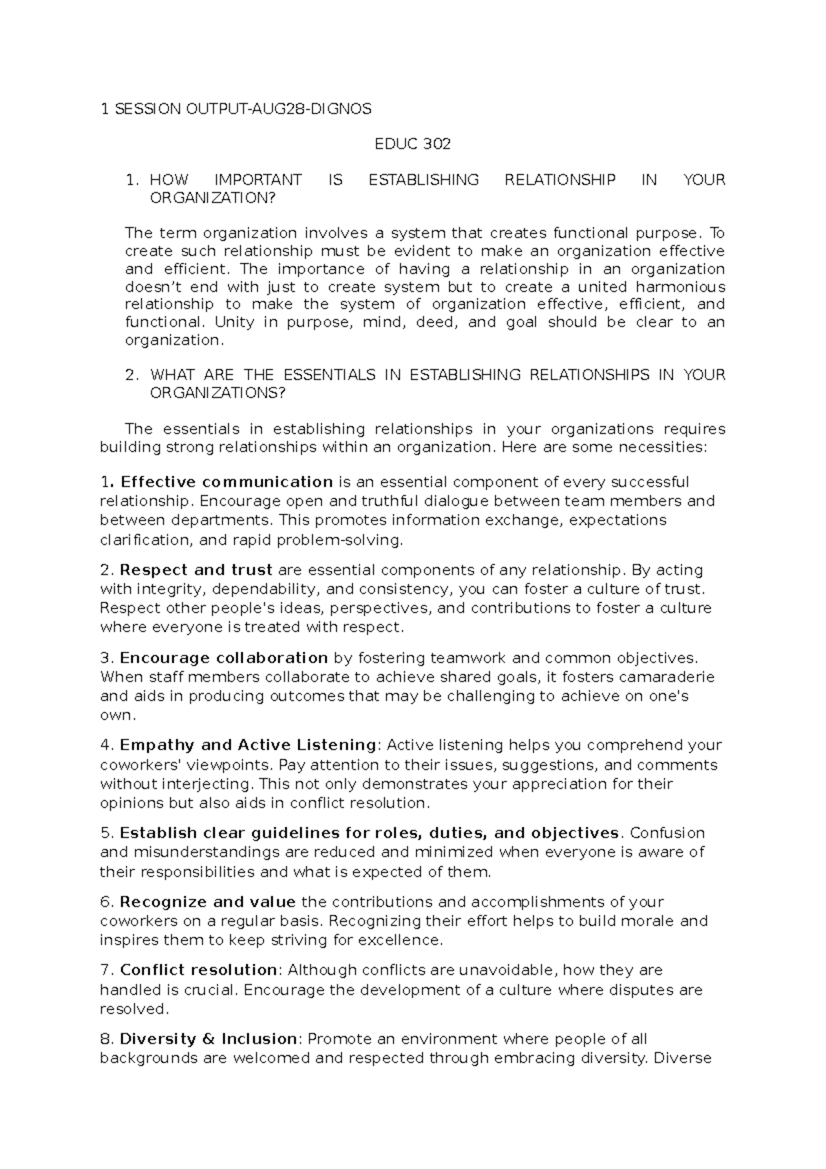 1 Session Output aug28 Dignos - 1 SESSION OUTPUT-AUG28-DIGNOS EDUC 302 ...