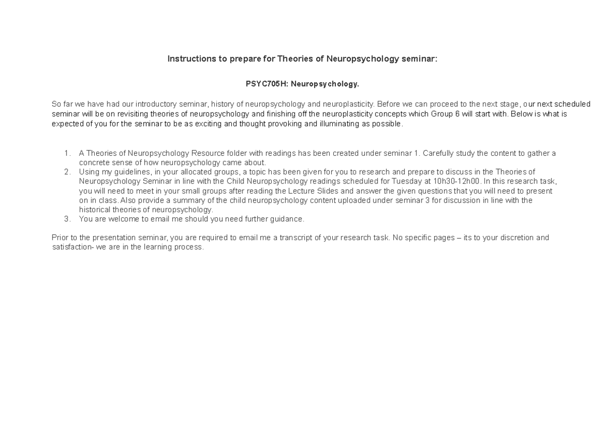 Instructions for Seminar 3 - Instructions to prepare for Theories of ...