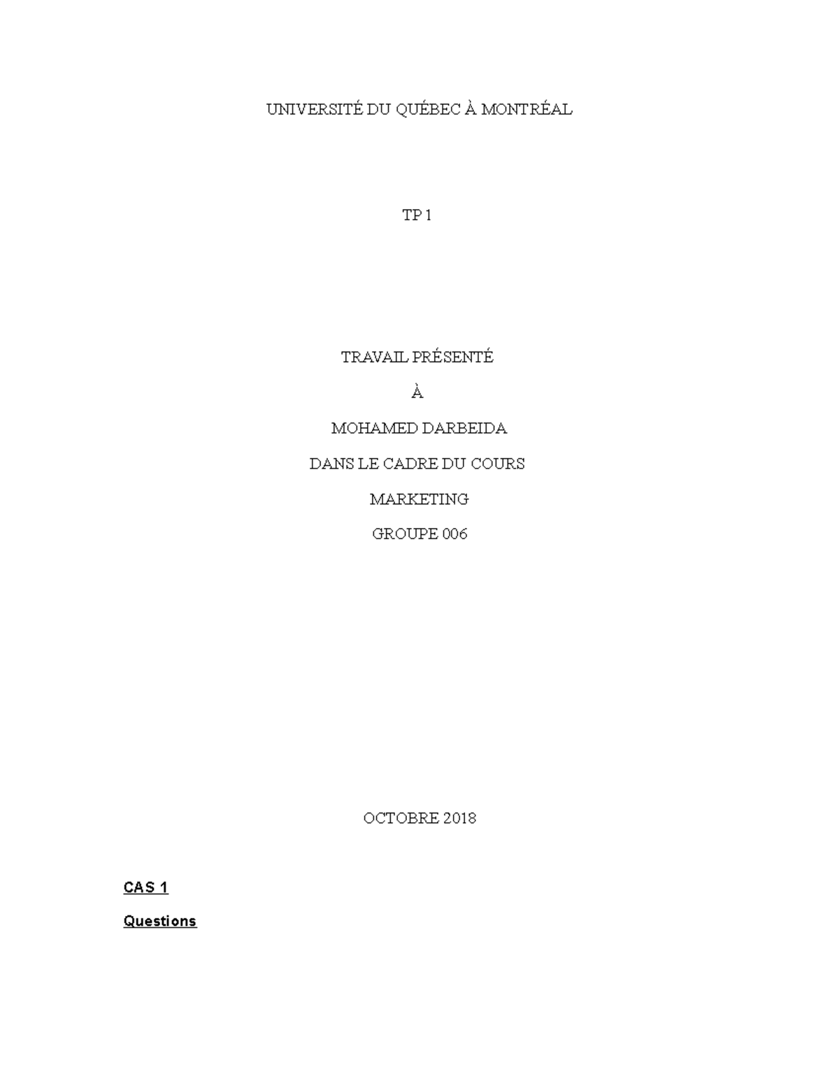 MKG3300-TP1 - Travail pratique 1 du cours en marketing 3300 ...