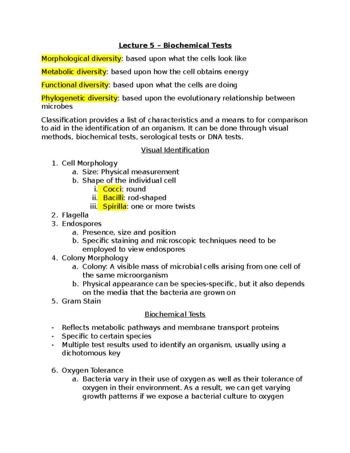 Biochemical Tests for Microbial Identification - Studocu