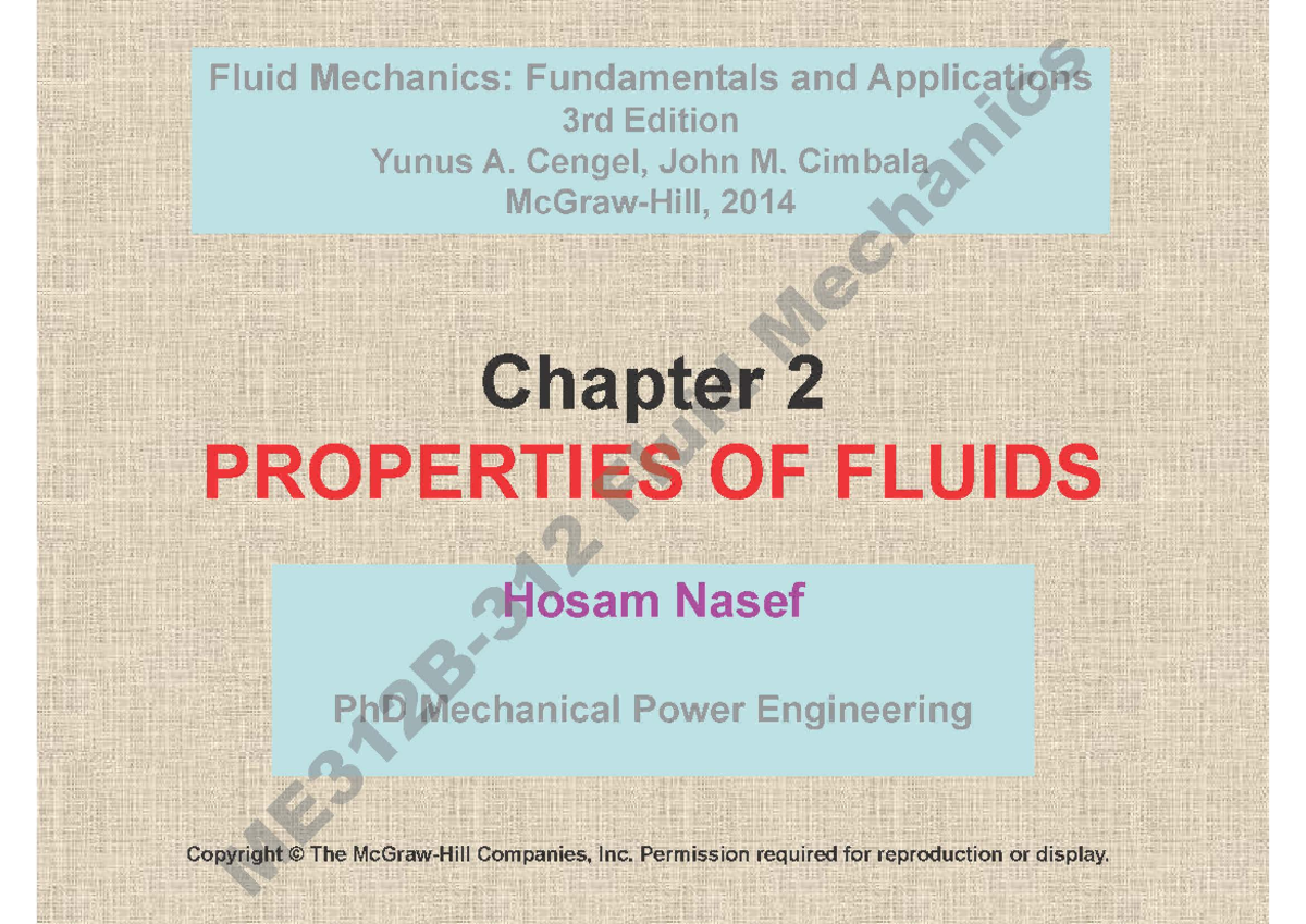 Chapter 2 Properties of Fluids - Fluid Mechanics: Fundamentals and Applications 3rd Edition ...