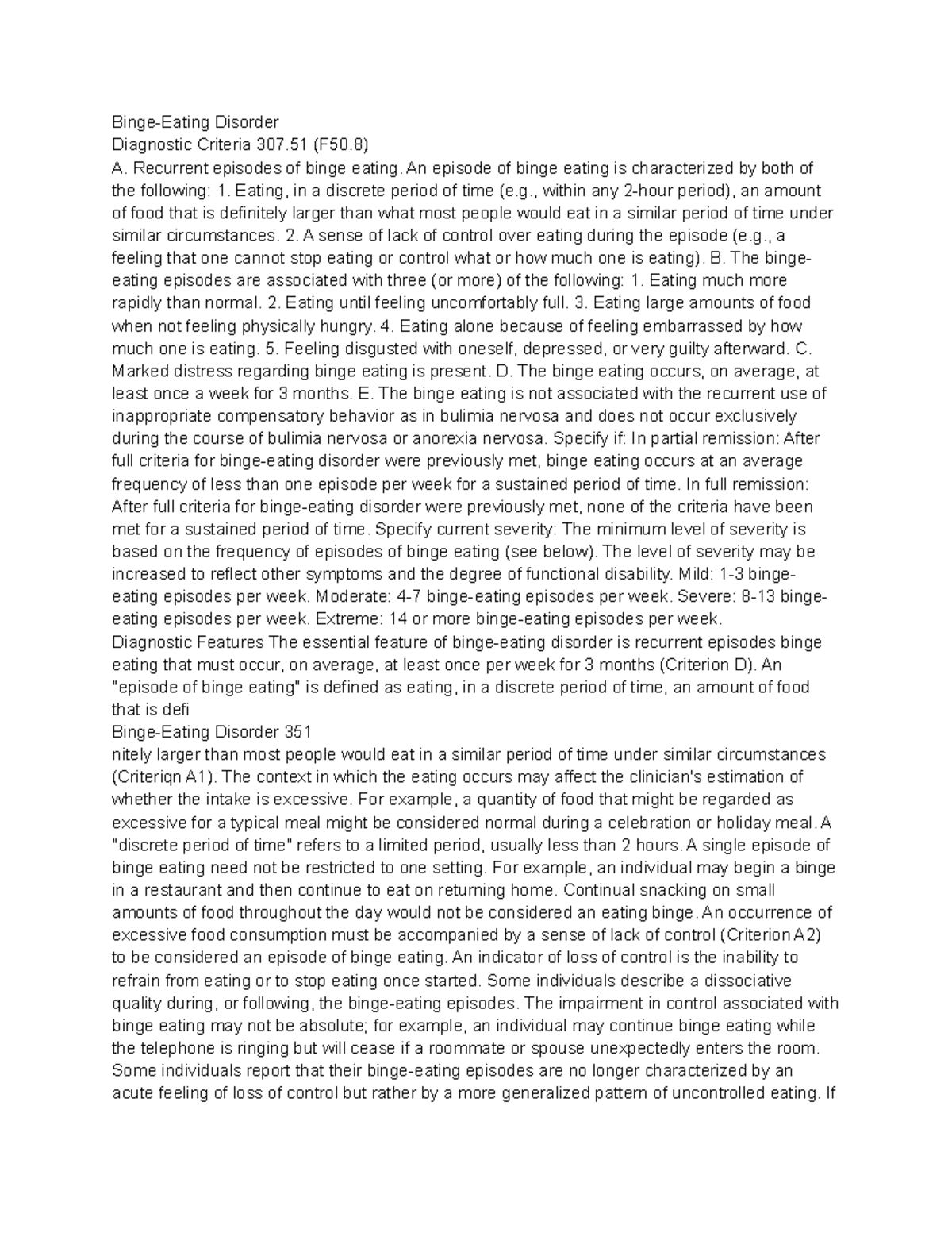 Untitled document - essay report - Binge-Eating Disorder Diagnostic ...