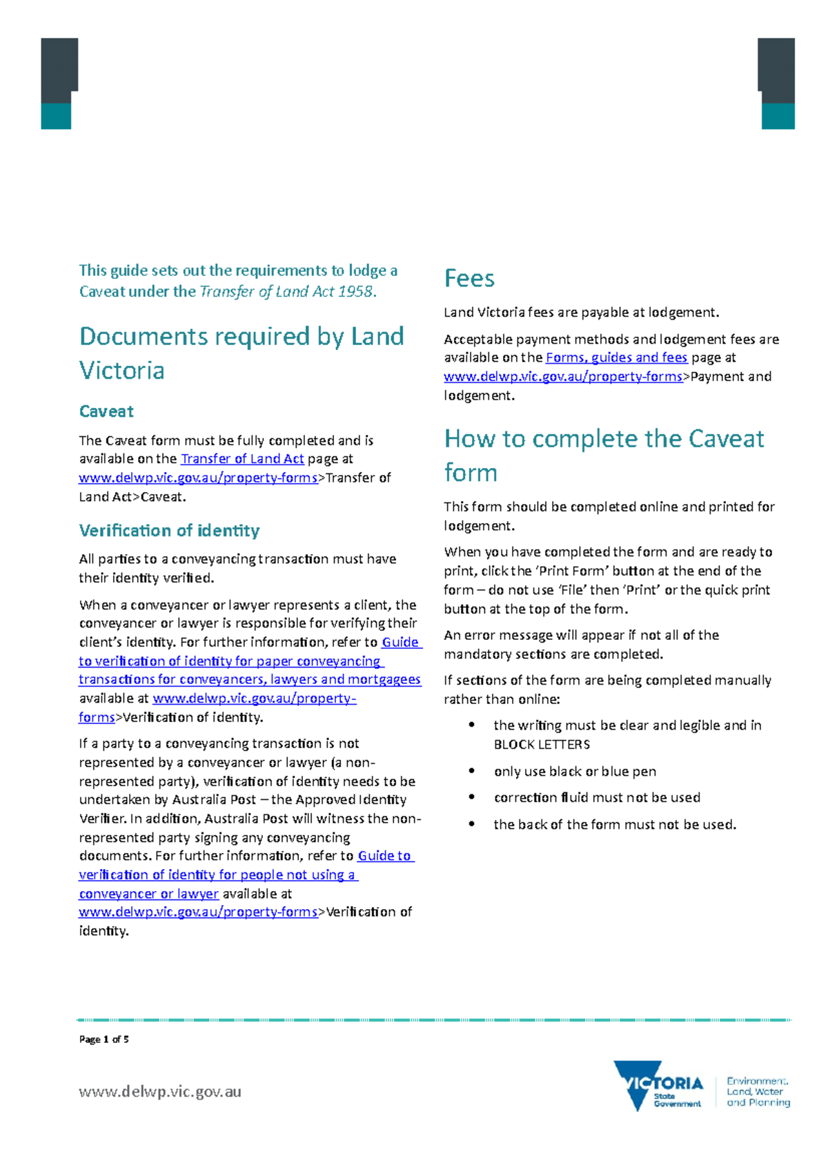 Guide-to-Caveat - Caveats - Documents required by Land Victoria to fill ...