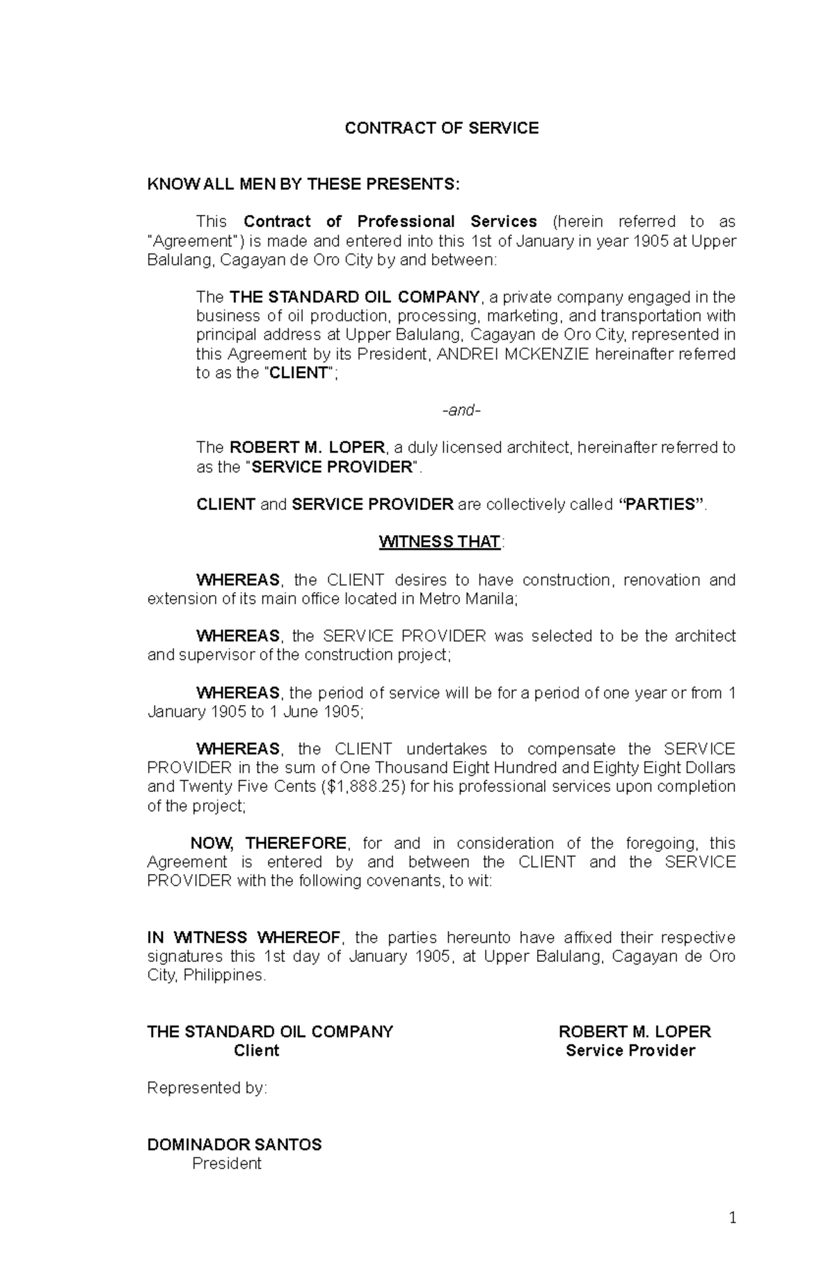 PC Contract of Service - just read this - CONTRACT OF SERVICE KNOW ALL ...