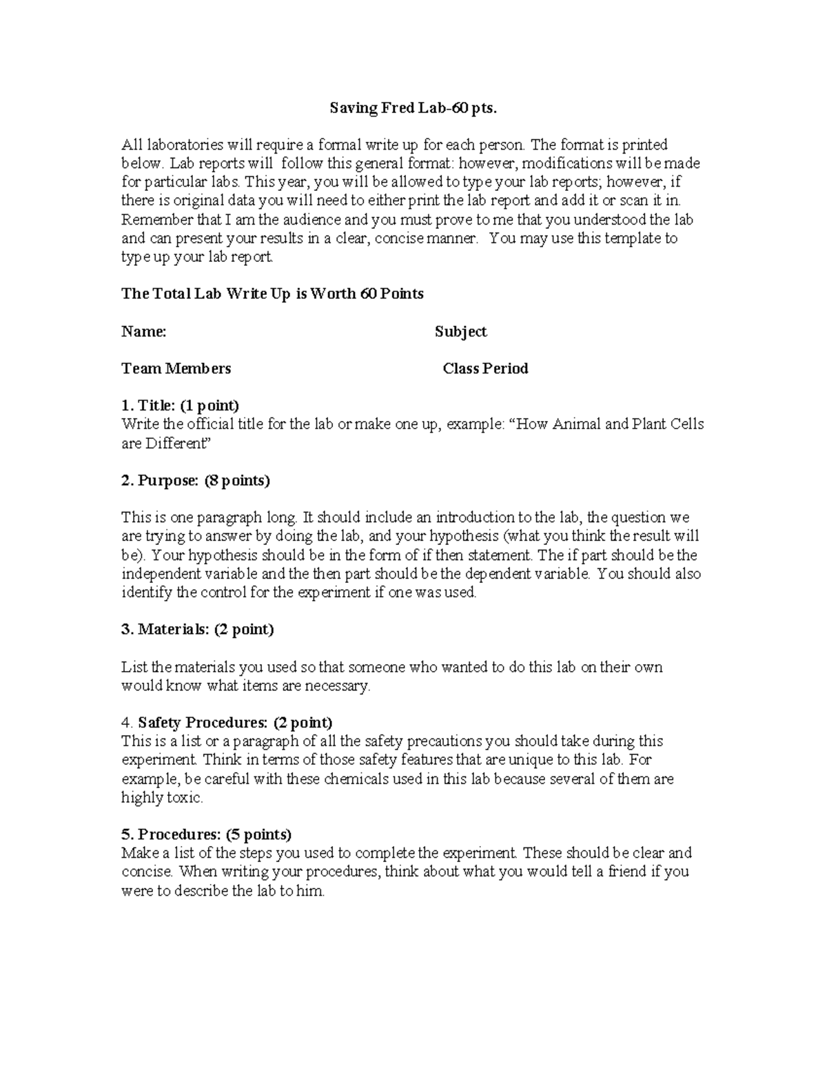 Lab Report Format and Guidelines - Studocu