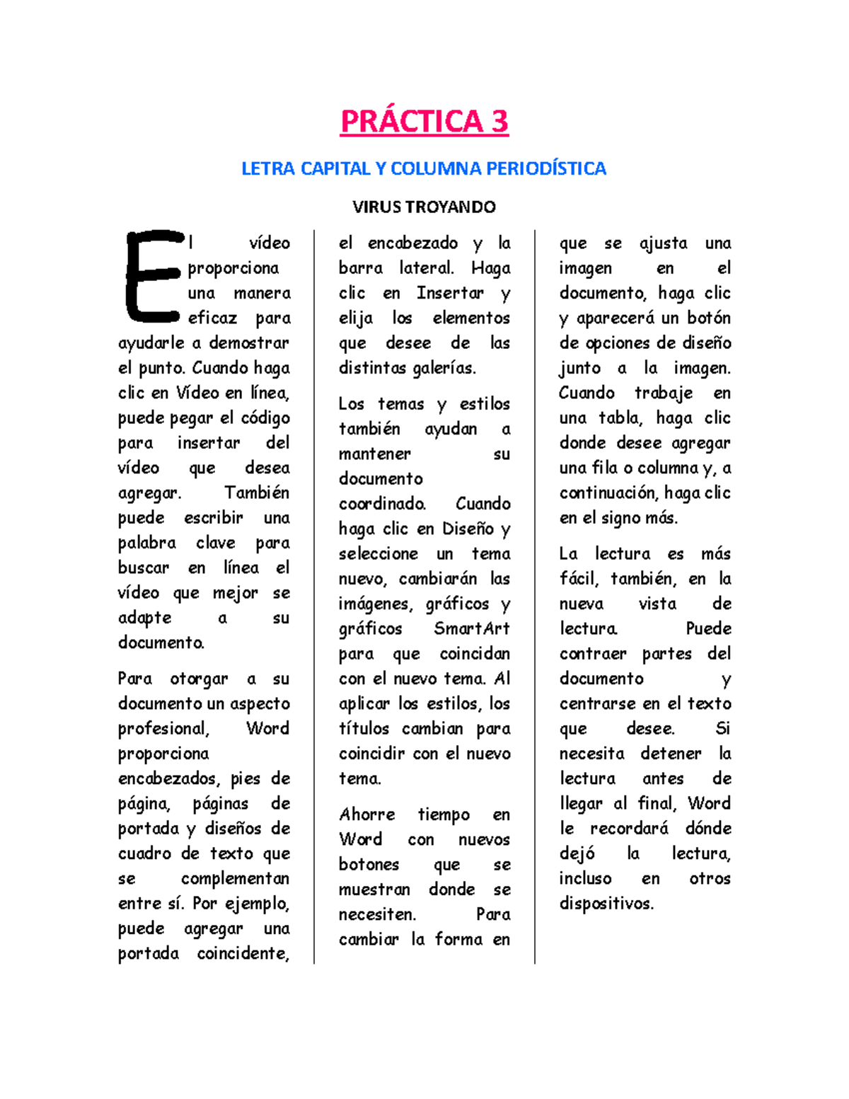 Columna Y Letra Capital 2 - PRÁCTICA 3 LETRA CAPITAL Y COLUMNA ...