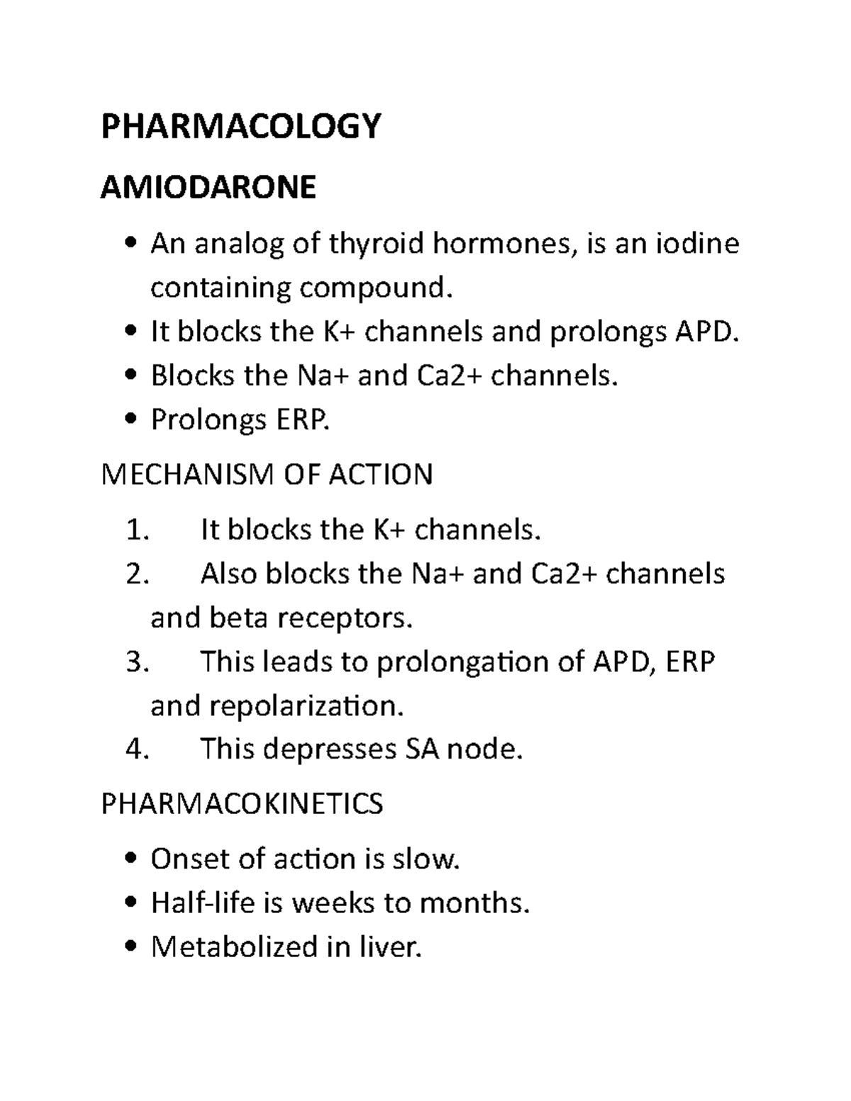 Amiodarone pharmacology - PHARMACOLOGY AMIODARONE An analog of thyroid ...
