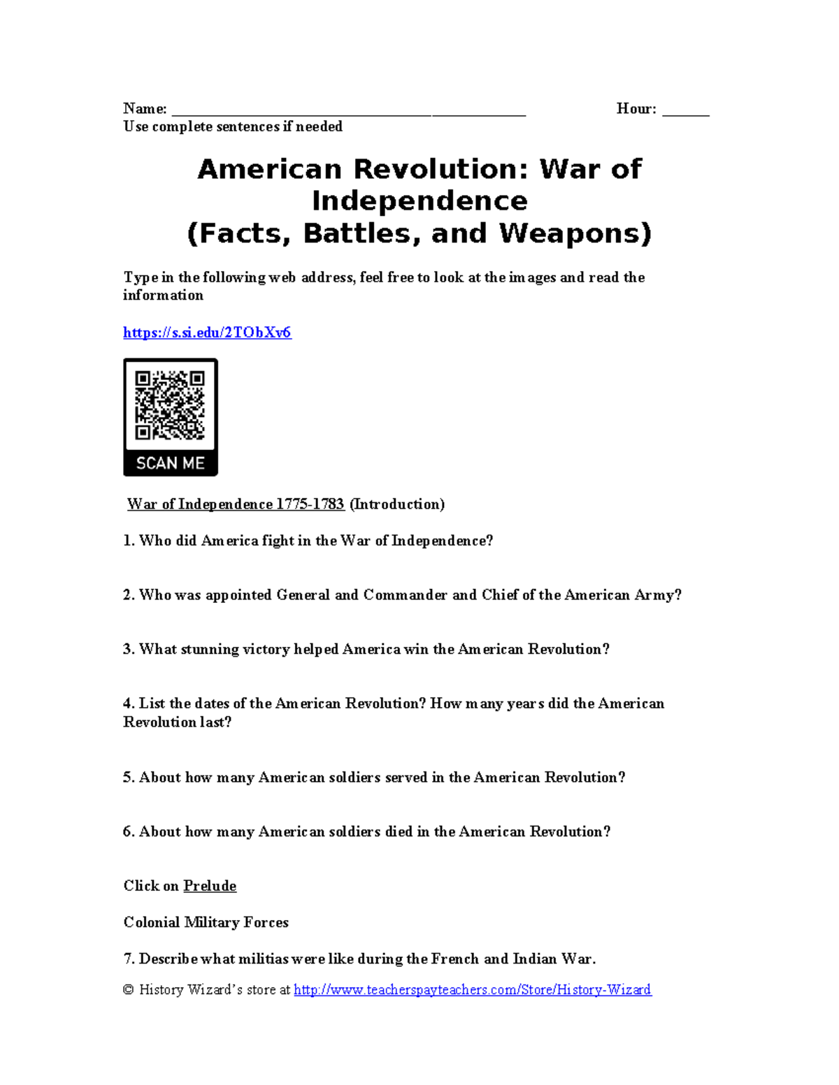 American Revolution Webquest updated - Name