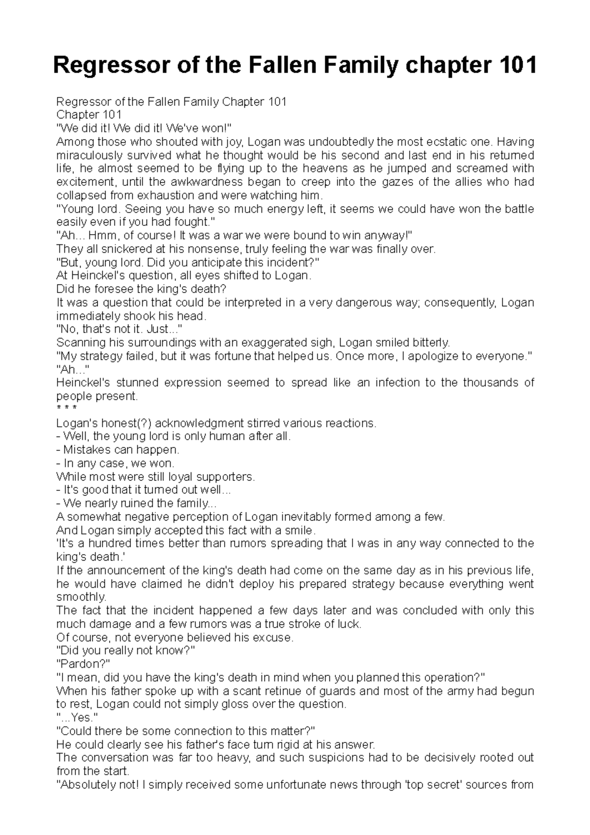Regressor of the Fallen Family chapter 101-1 - Regressor of the Fallen ...