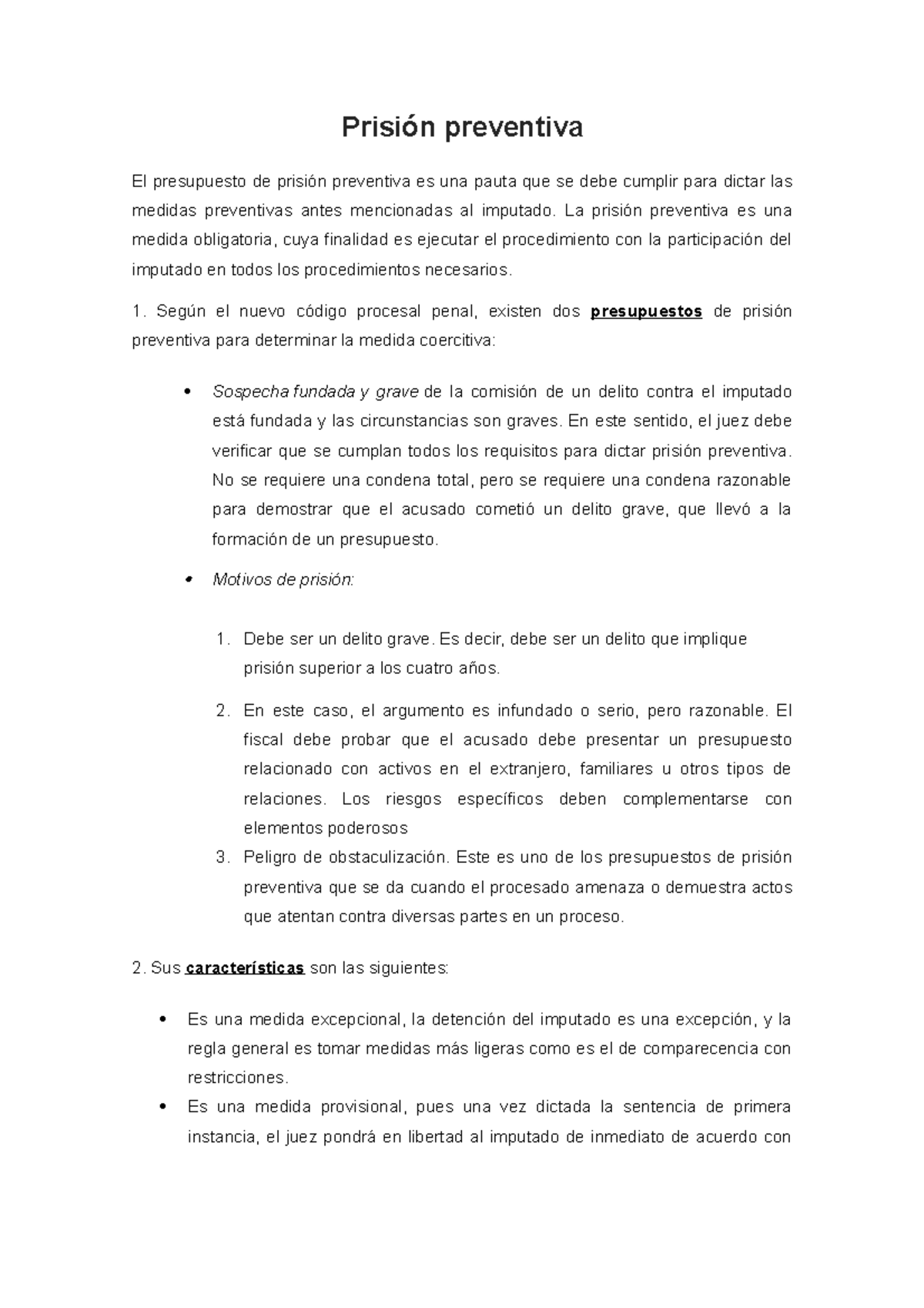 Prisión Preventiva Derecho Procesal Penal Prisión Preventiva El