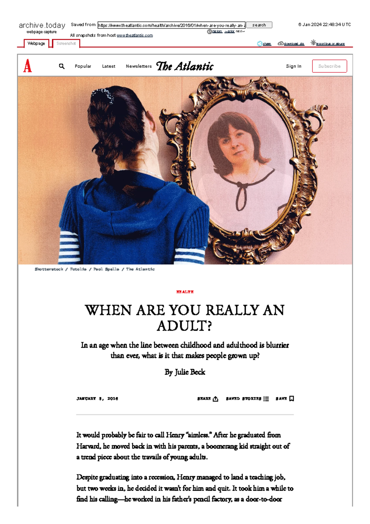 When Do You Become an Adult - The Atlantic - archive webpage capture ...