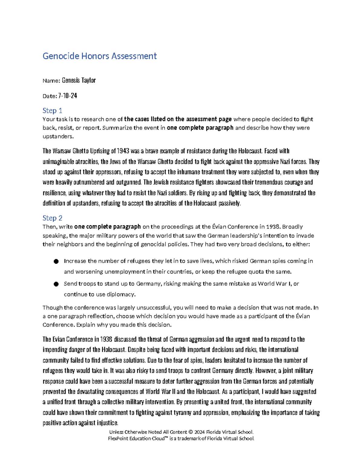 Genocide Honors - Summarize the event in one complete paragraph and ...