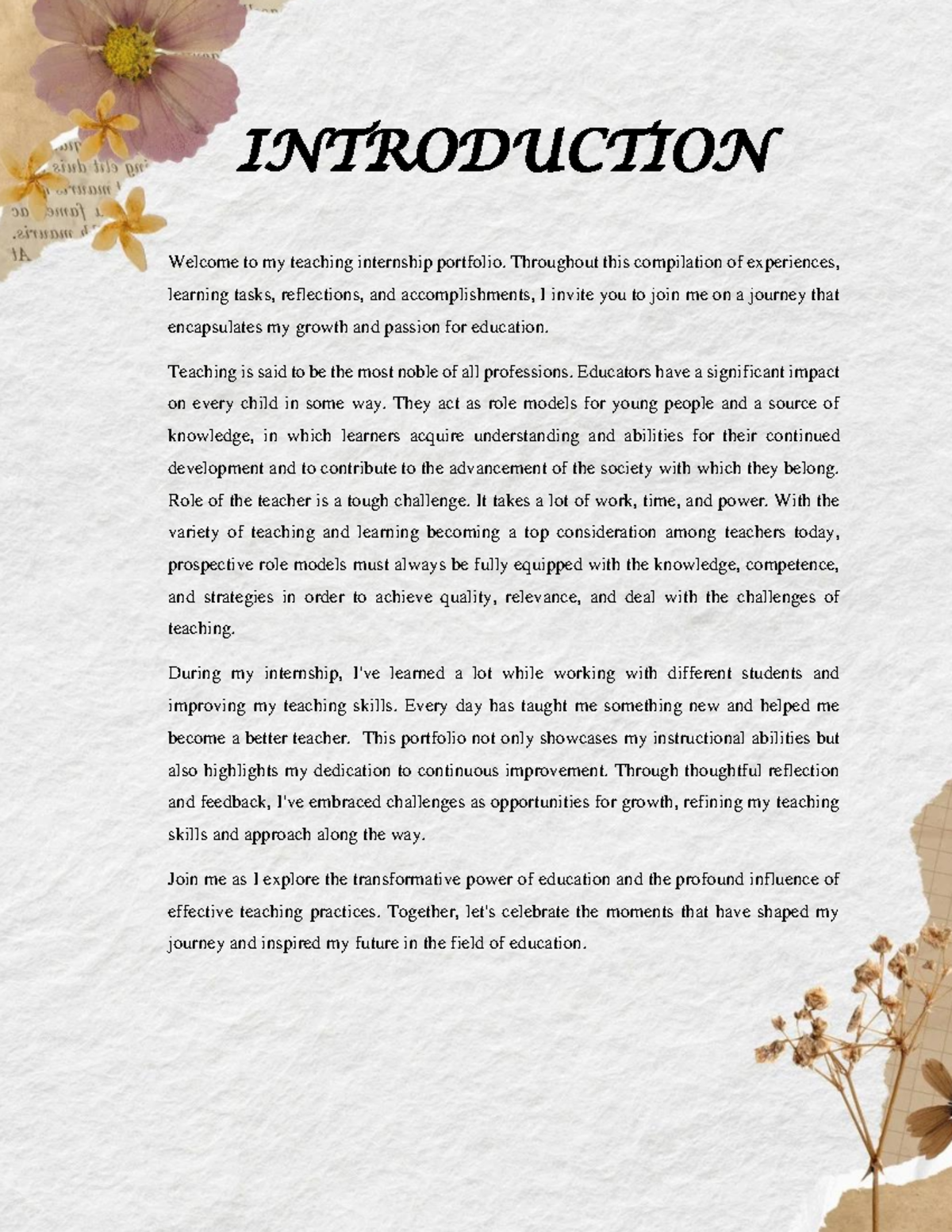 Introduction - INtro - INTRODUCTION Welcome to my teaching internship ...