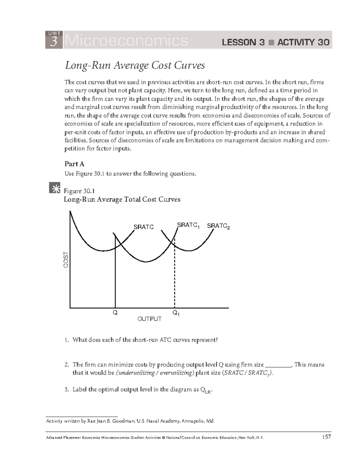 Activity 3-4 long run average cost curves 1 - Advanced Placement ...