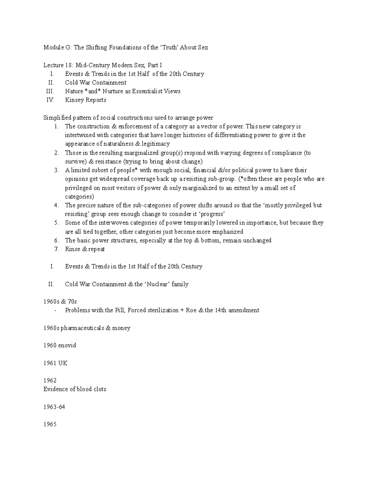 His 184 Lecture 18 Notes Module G The Shifting Foundations Of The