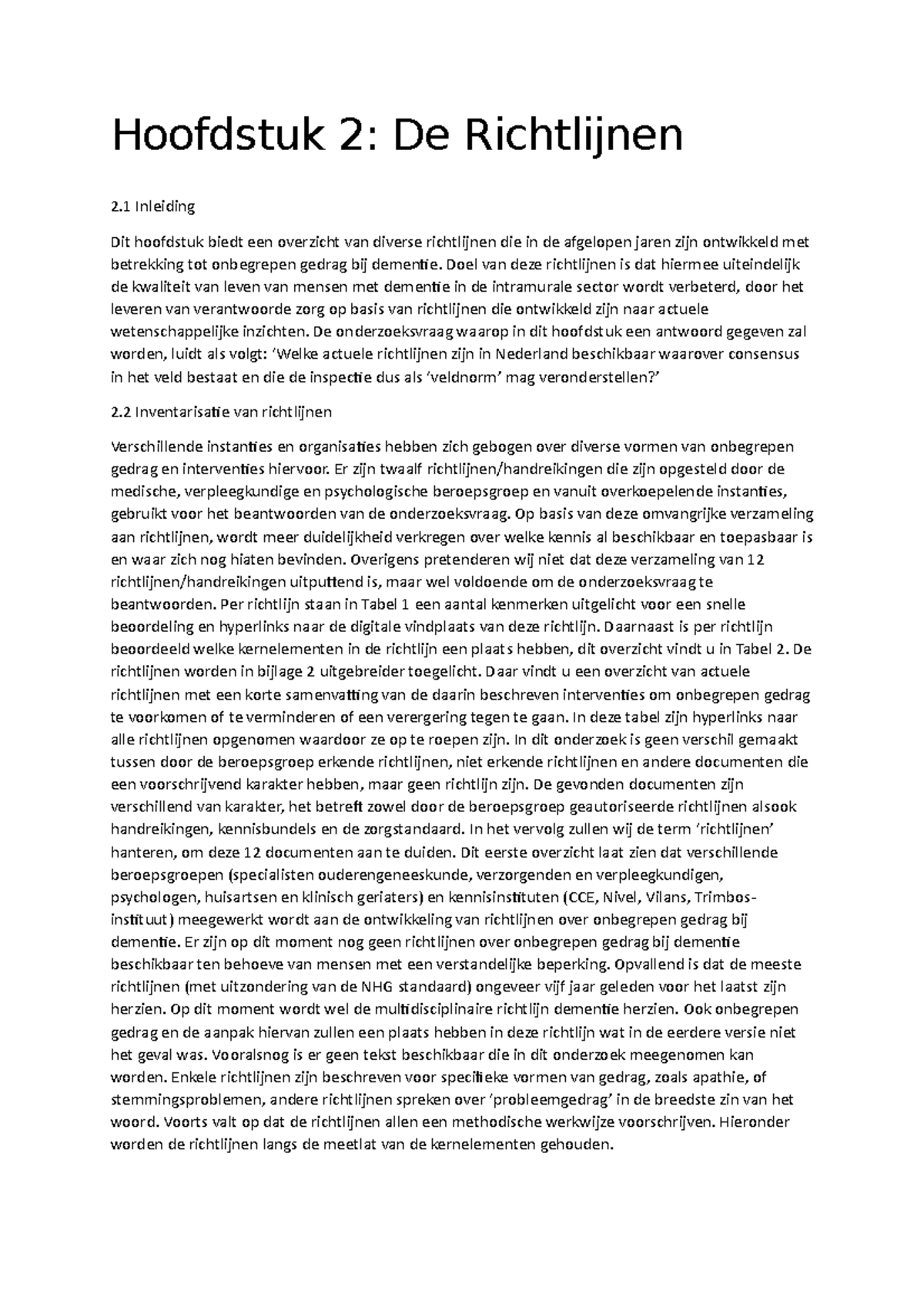 Basis Nederlands oefentekst word - Hoofdstuk 2: De Richtlijnen 2 ...