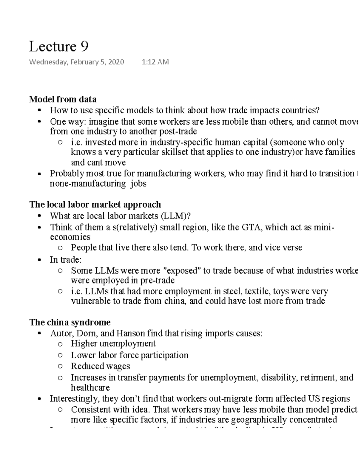 Lecture 9 - international trade - Warning: TT: undefined function: 32 Warning: TT: undefined ...
