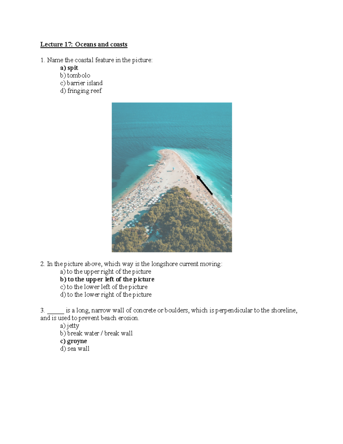 Lecture 17 A - notes - Lecture 17 : Oceans and coasts Name the coastal ...