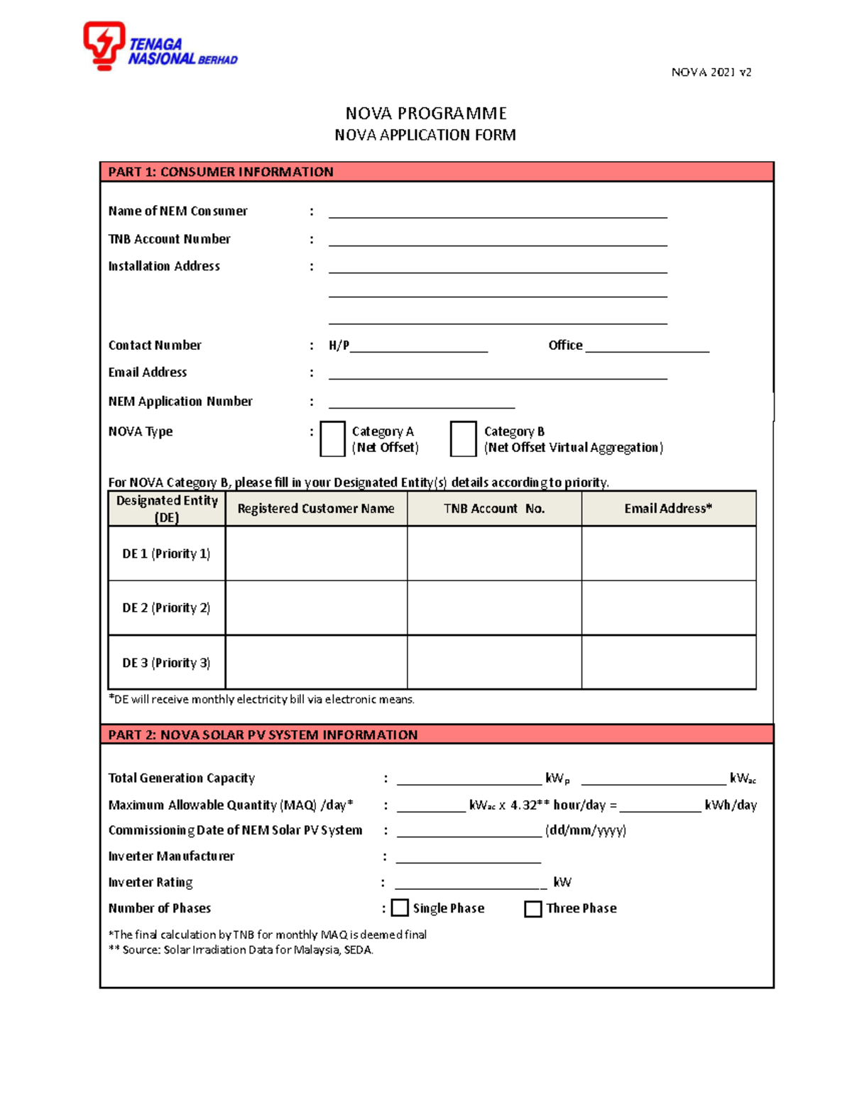 NOVA Guideline - NOVA 2021 v 2 NOVA PROGRAMME NOVA APPLICATION FORM ...