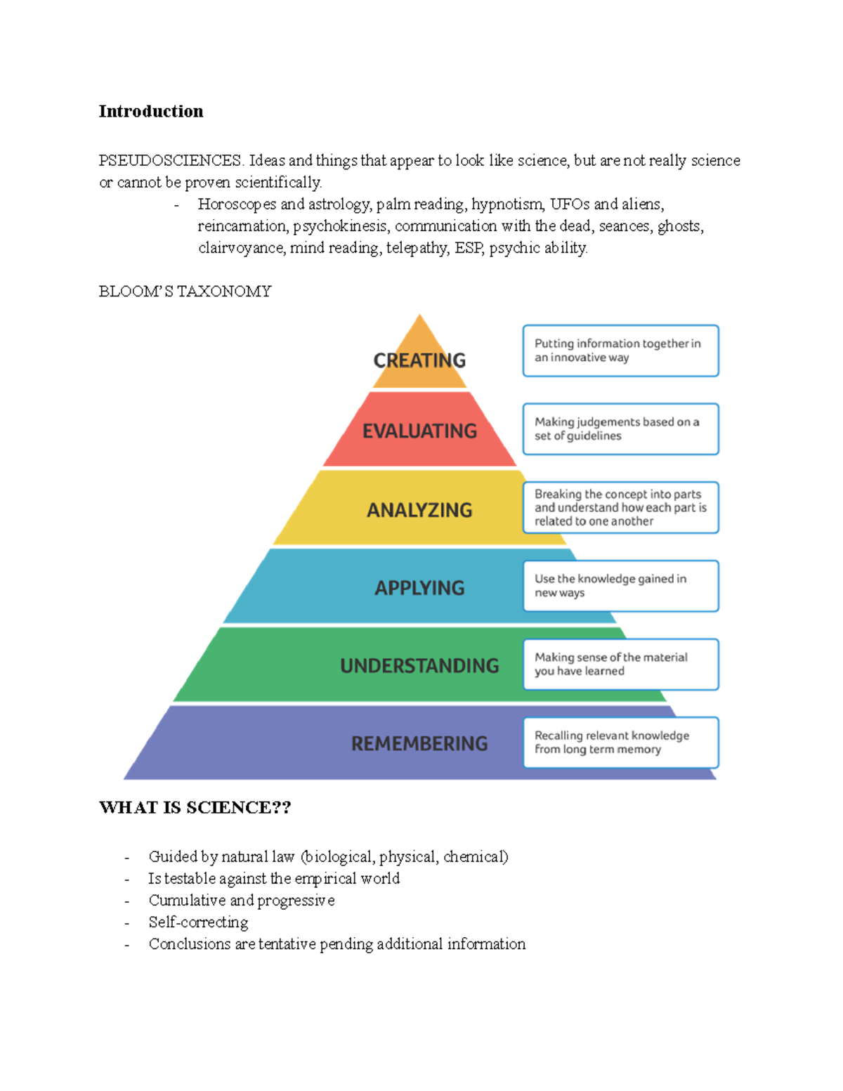 Notes on Chapter 1 - online summer 2022 - Introduction PSEUDOSCIENCES ...