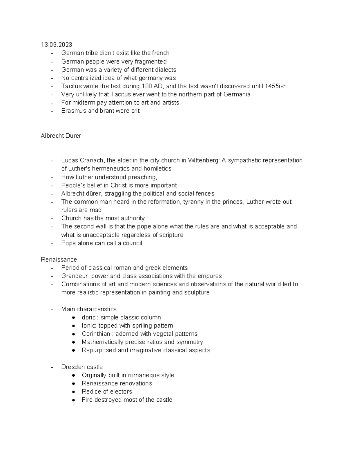 German Culture Notes - none - 13. German tribe didn’t exist like the ...