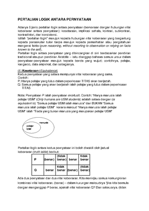 Contoh berhujah secara logik - falasi - Sila perhatikan hujah berikut ...