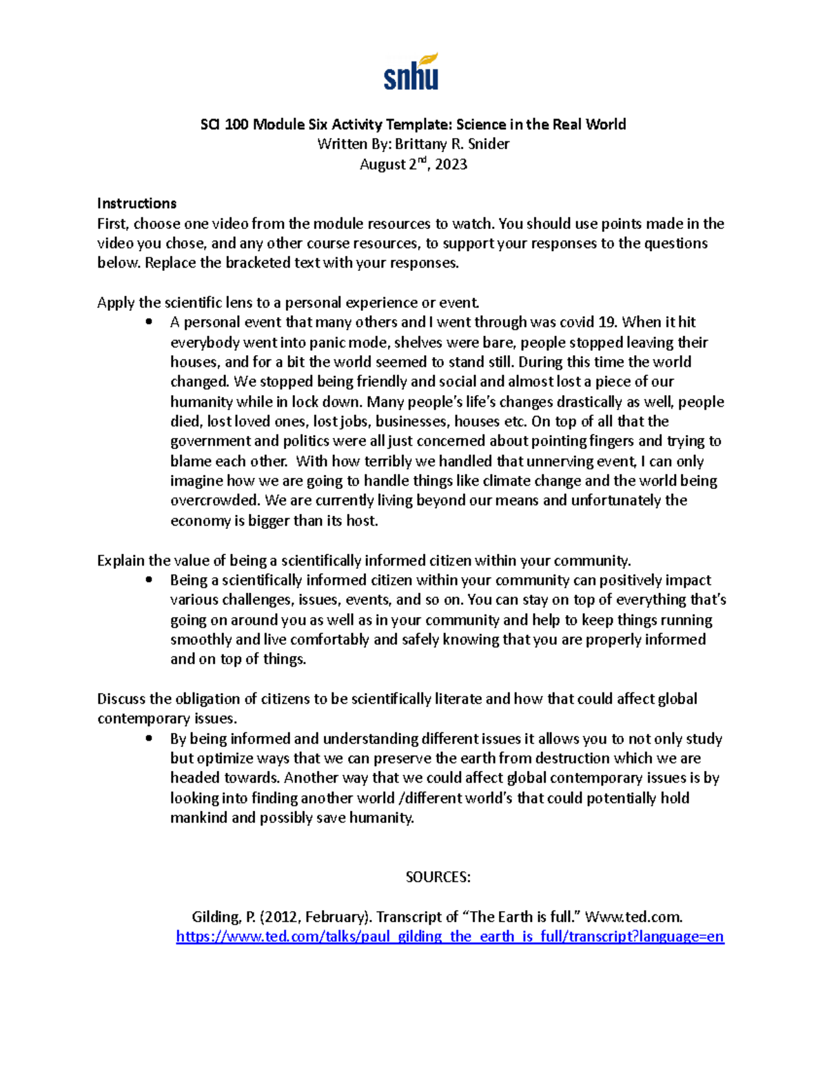 Aaadonesci 100 Module Six Activity Template - SCI 100 Module Six ...