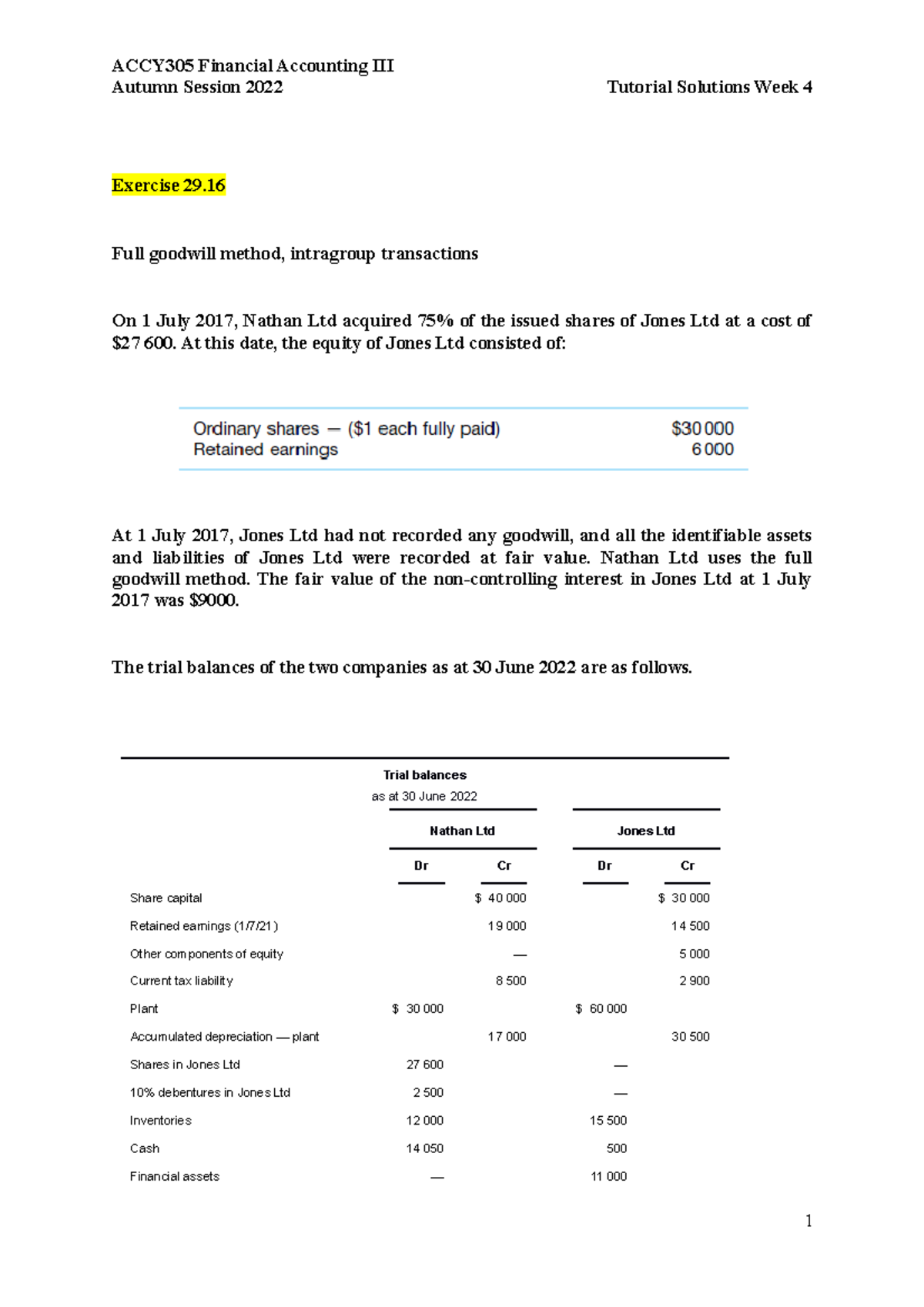 Week 4 Tutorial solutions - Autumn Session 2022 Tutorial Solutions Week ...