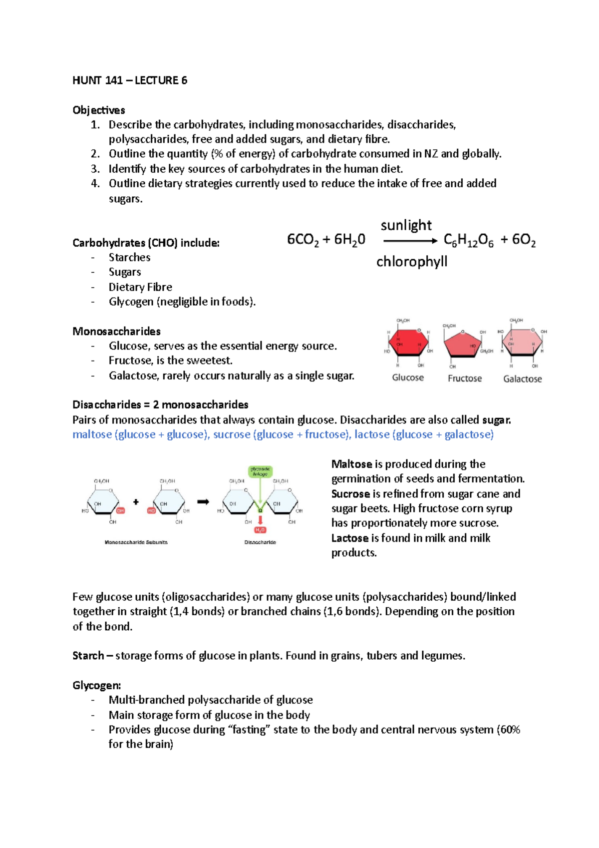 HUNT lecture 6 - Notes. - HUNT 141 – LECTURE 6 Objectives 1. Describe ...
