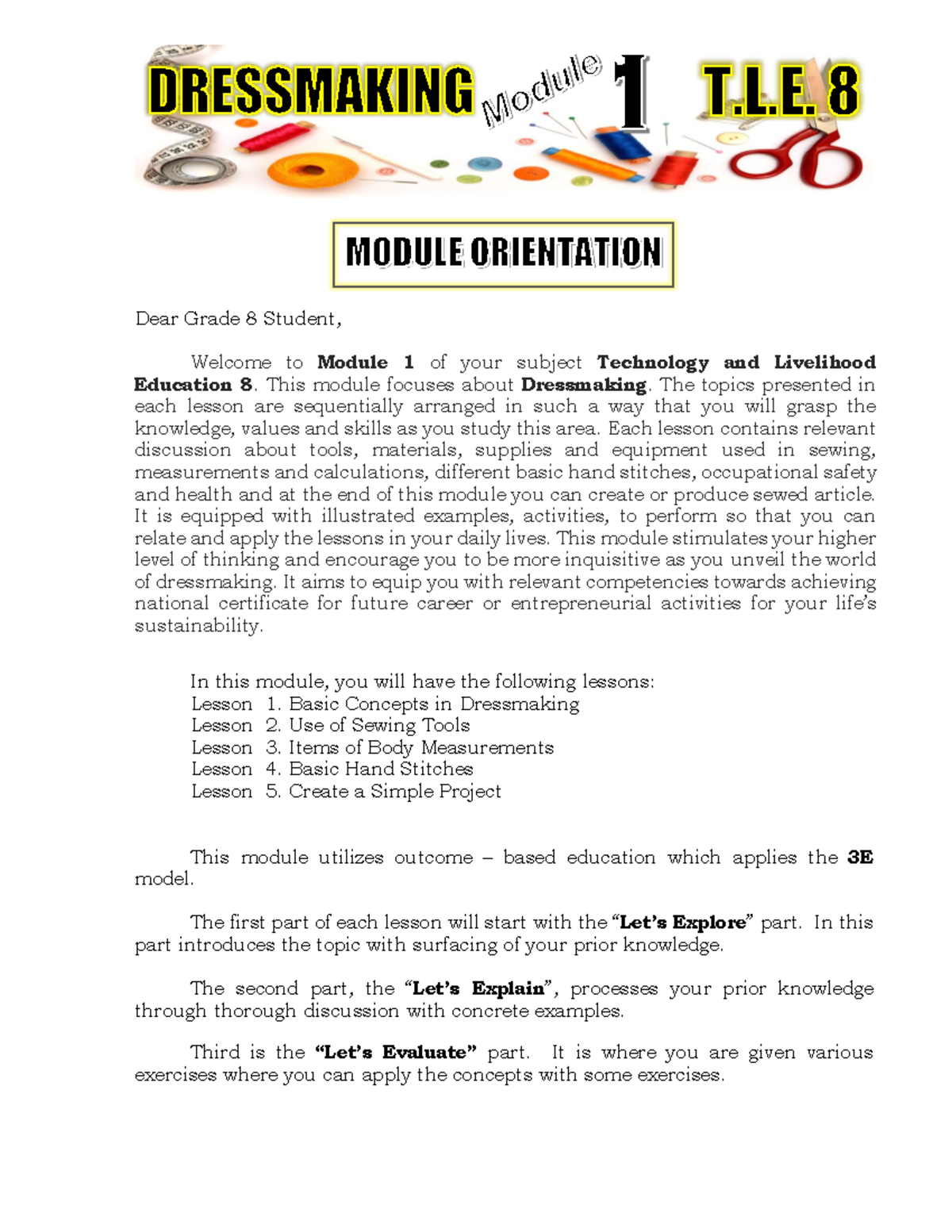 filipino-DM- Module-1-Auto Recovered - E.T Modules in TLE 8 (Drafting ...