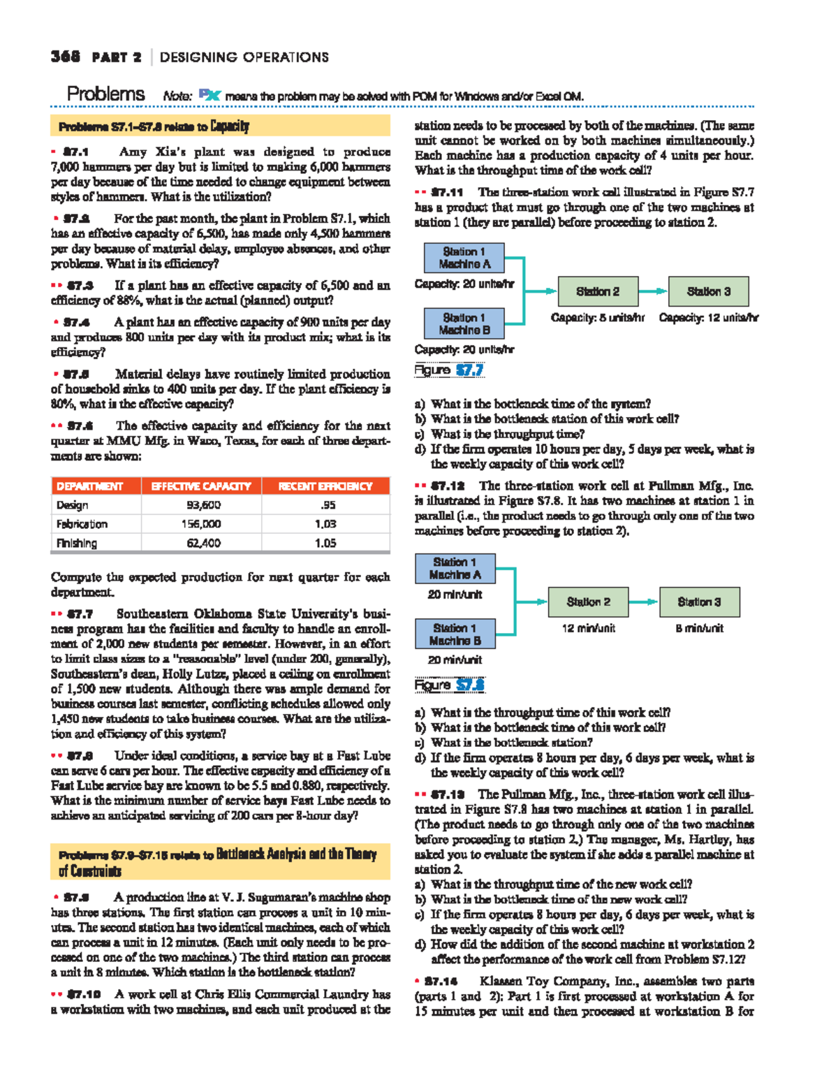 Practice Numericals-Capacity - 368 PART 2 DESIGNING OPERATIONS Problems ...