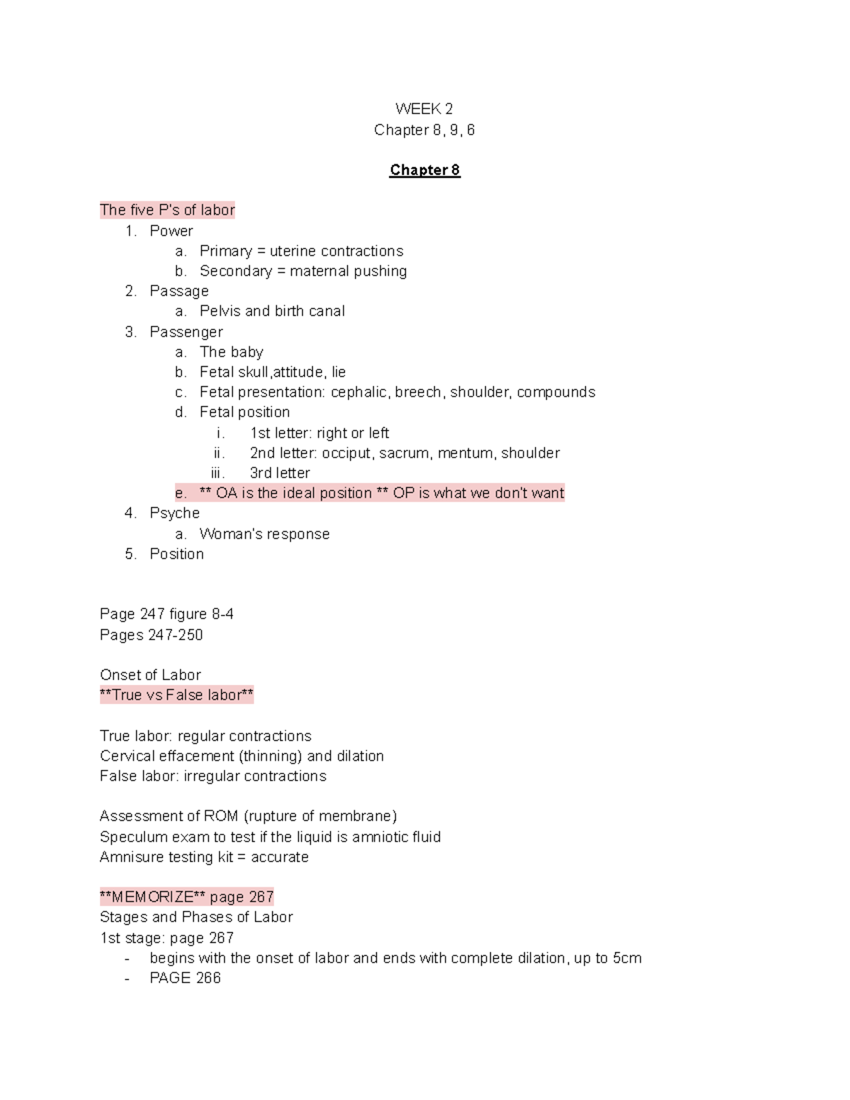 Week 2 lecture notes - WEEK 2 Chapter 8, 9, 6 Chapter 8 The five P’s of ...