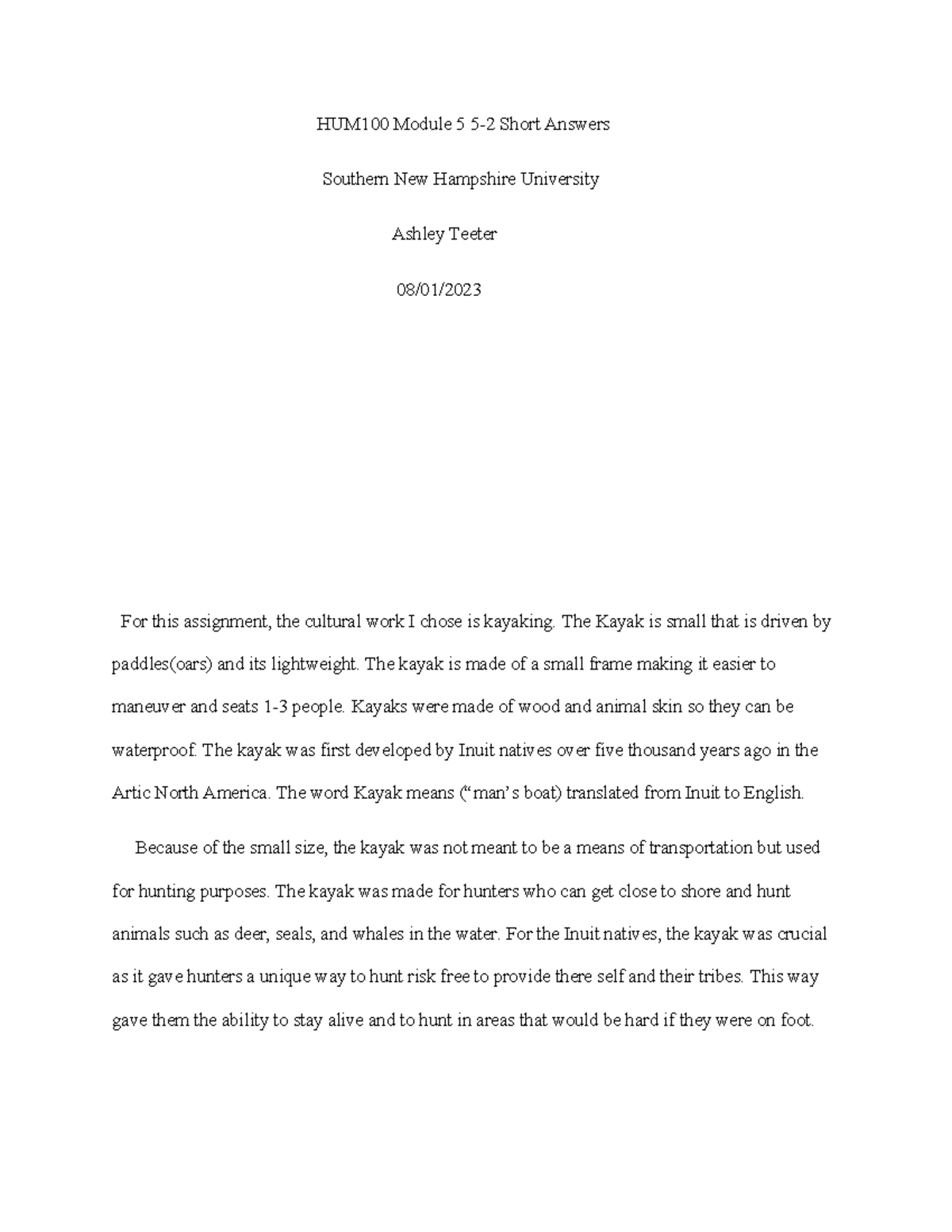 HUM100 module 5 5-2 short answers - HUM100 Module 5 5-2 Short Answers ...