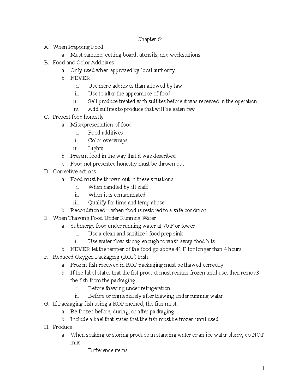 Chapter 6 - Lecture notes for Serve Safe, Food Production Management II ...