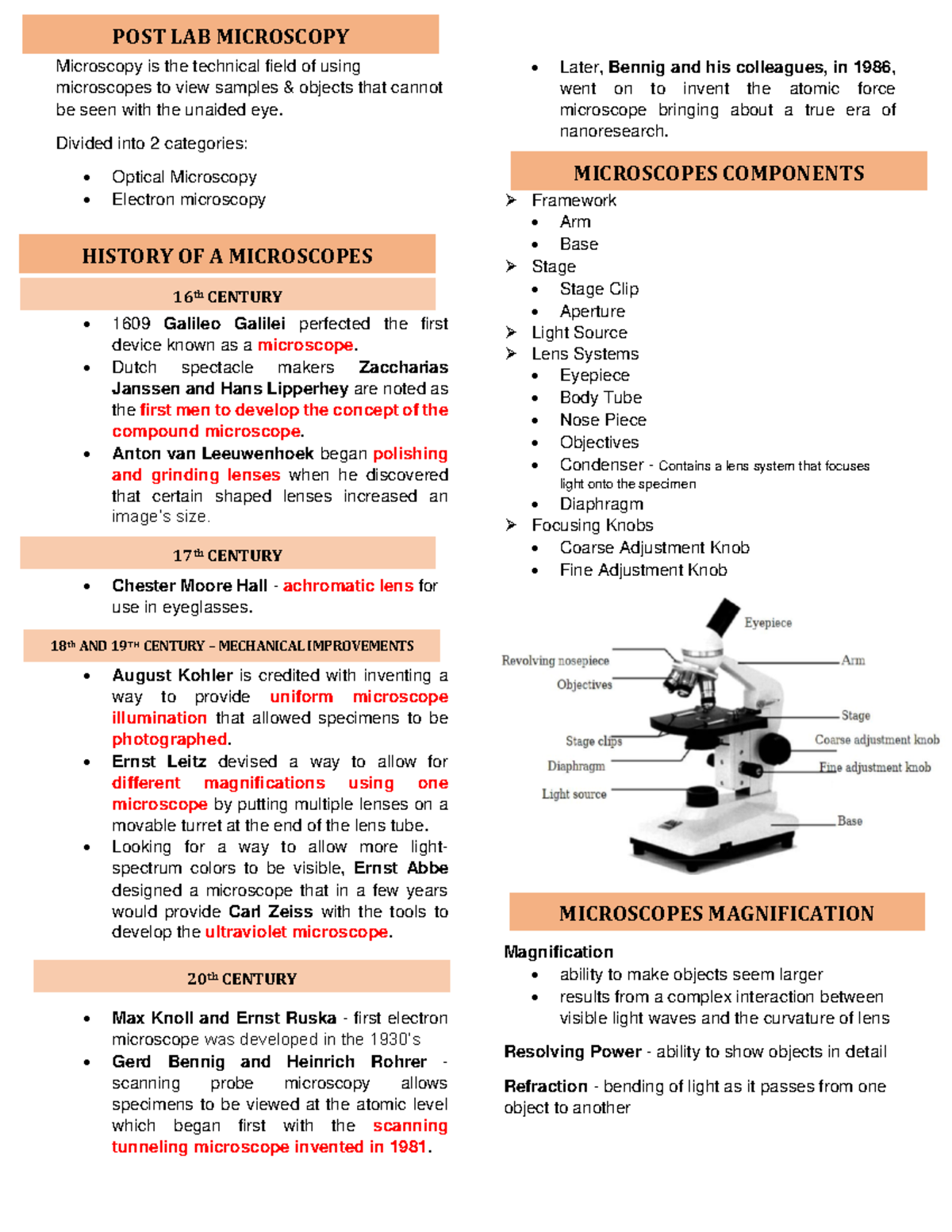 PPT 1 - POST LAB Microscopyy - Microscopy is the technical field of ...