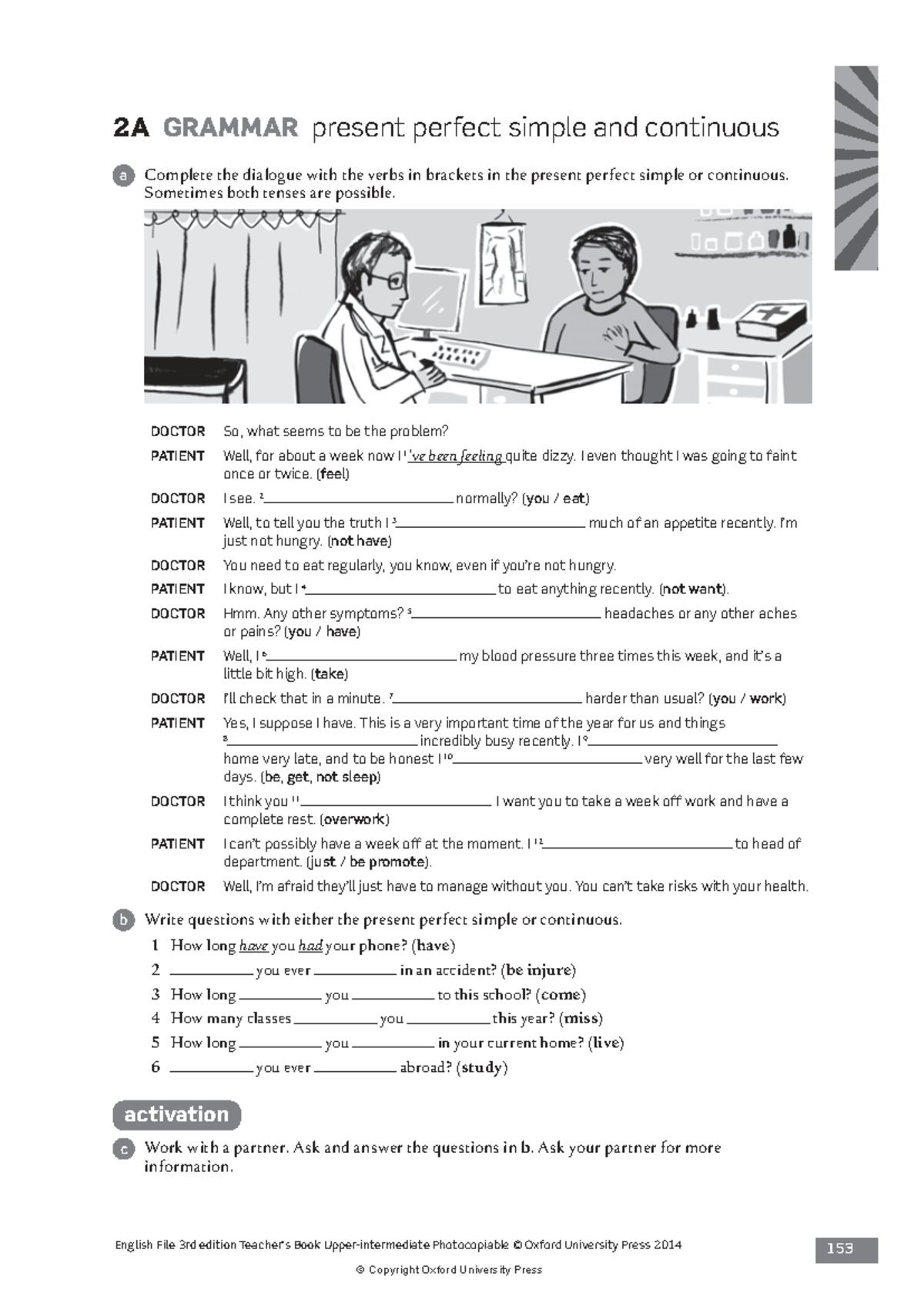 2A grammar present perfect simple and continuous w KEY Upperint - English File 3rd edition ...