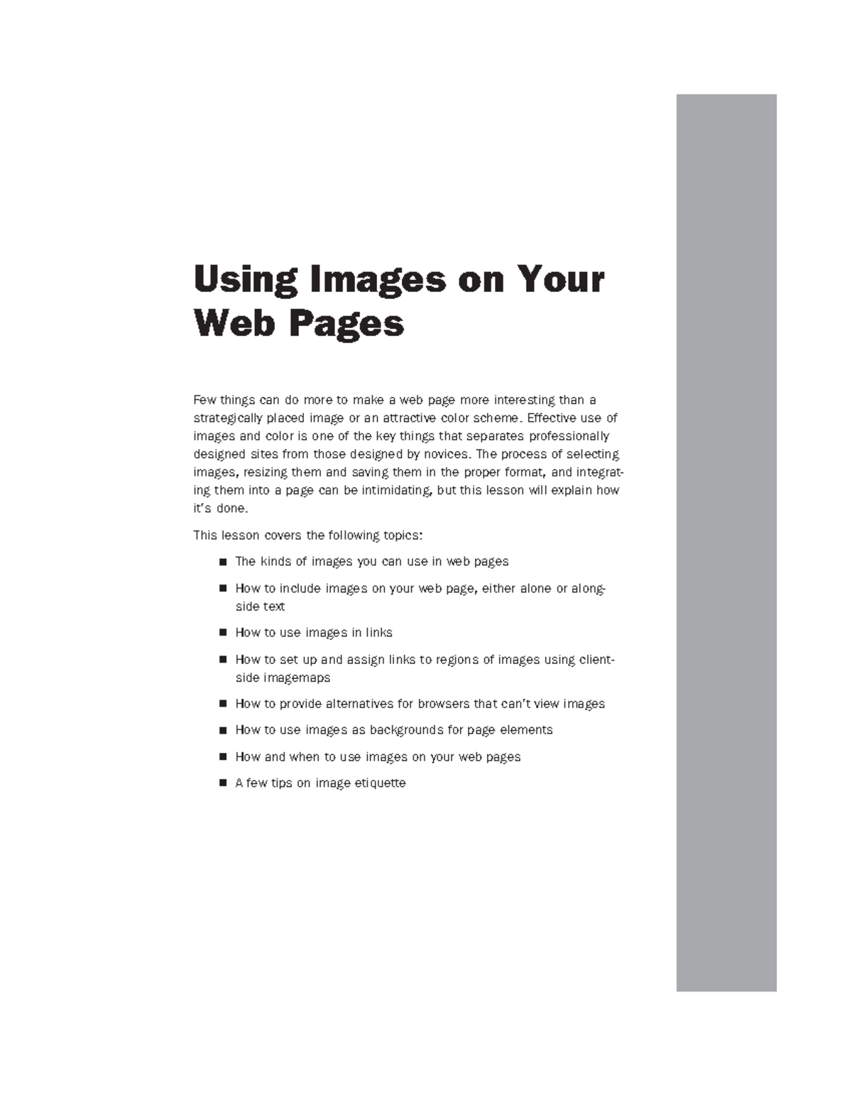 3. Ch2 Part III-Images - Css Images - LESSON 9 Using Images on Your Web Pages Few things can do ...