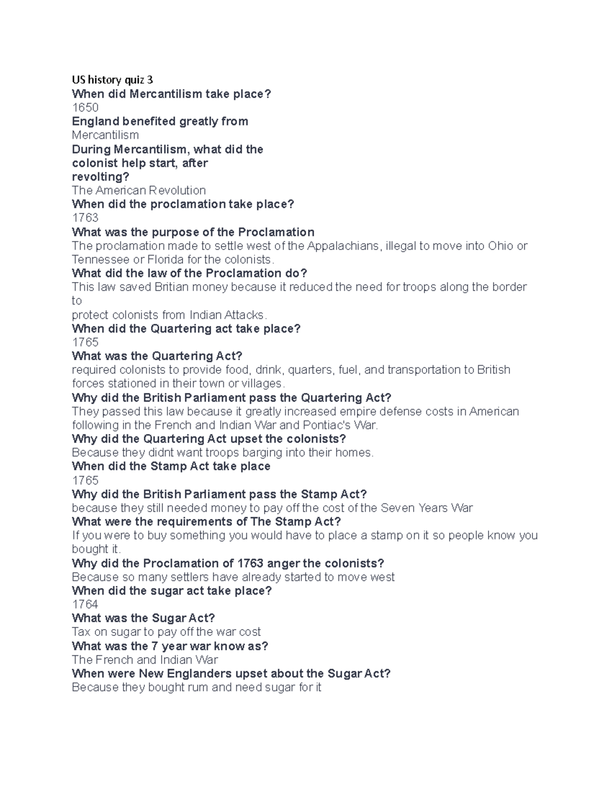 US history quiz 3 - What did the law of the Proclamation do? This law ...