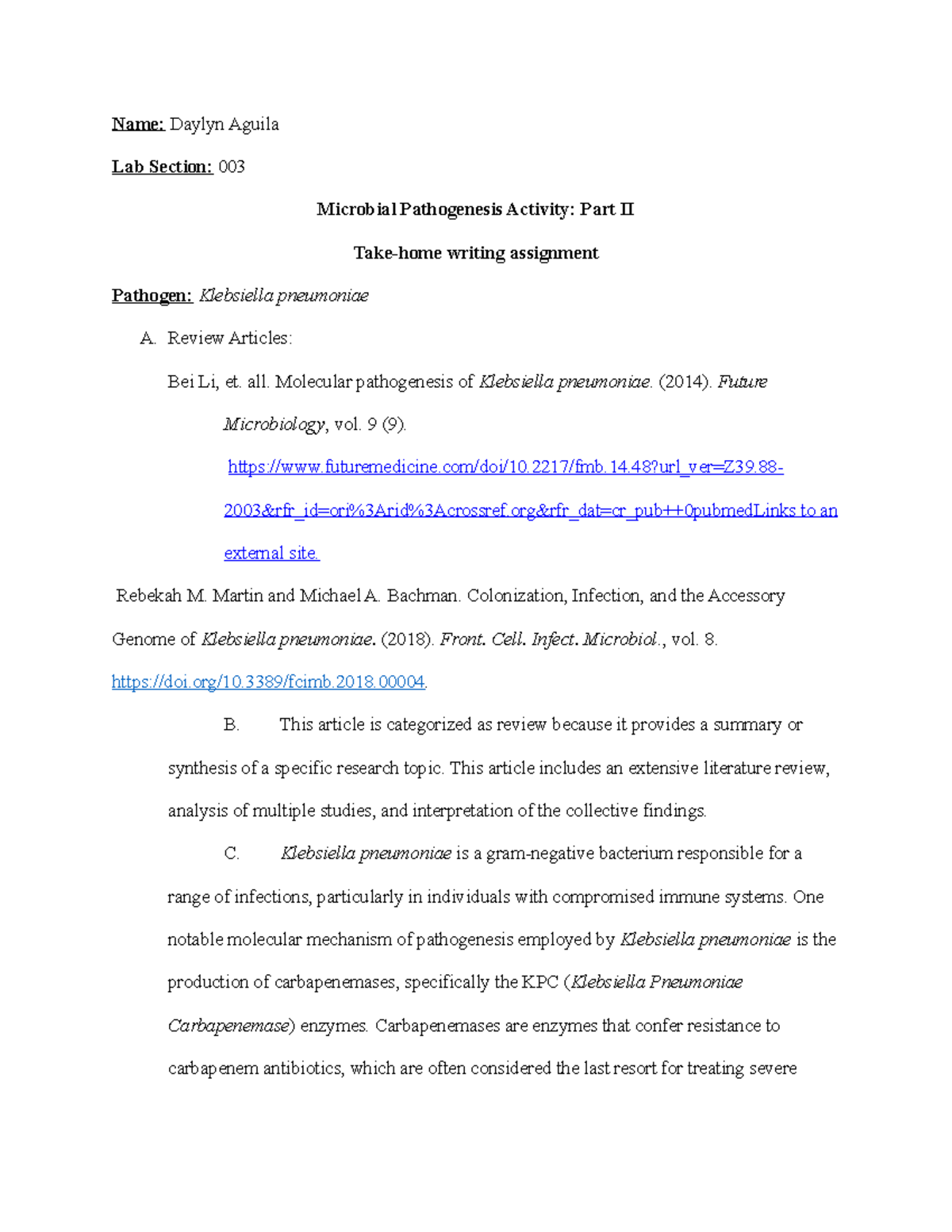 Microbial Pathogenesis