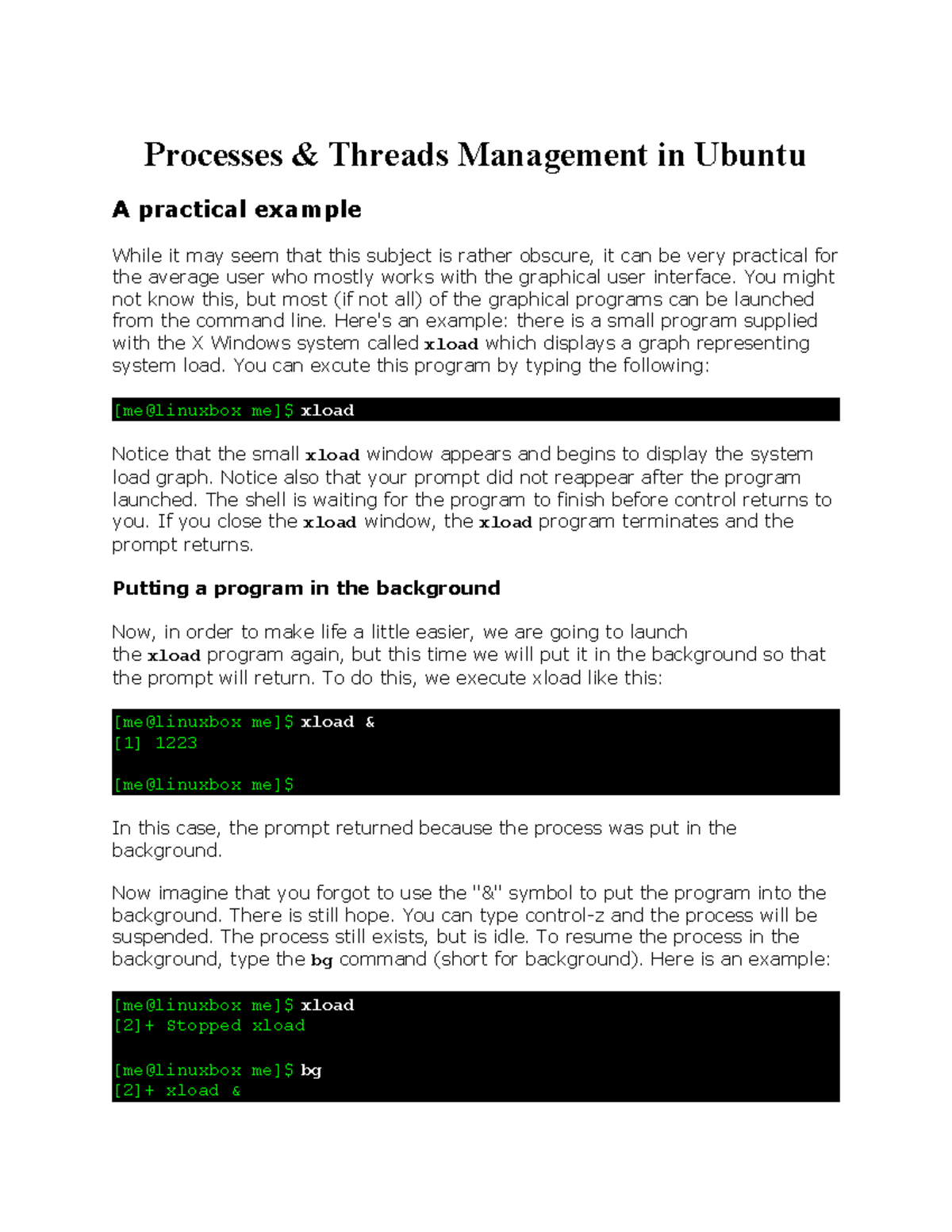 Tutorial 4 - I'm me - Processes & Threads Management in Ubuntu A ...