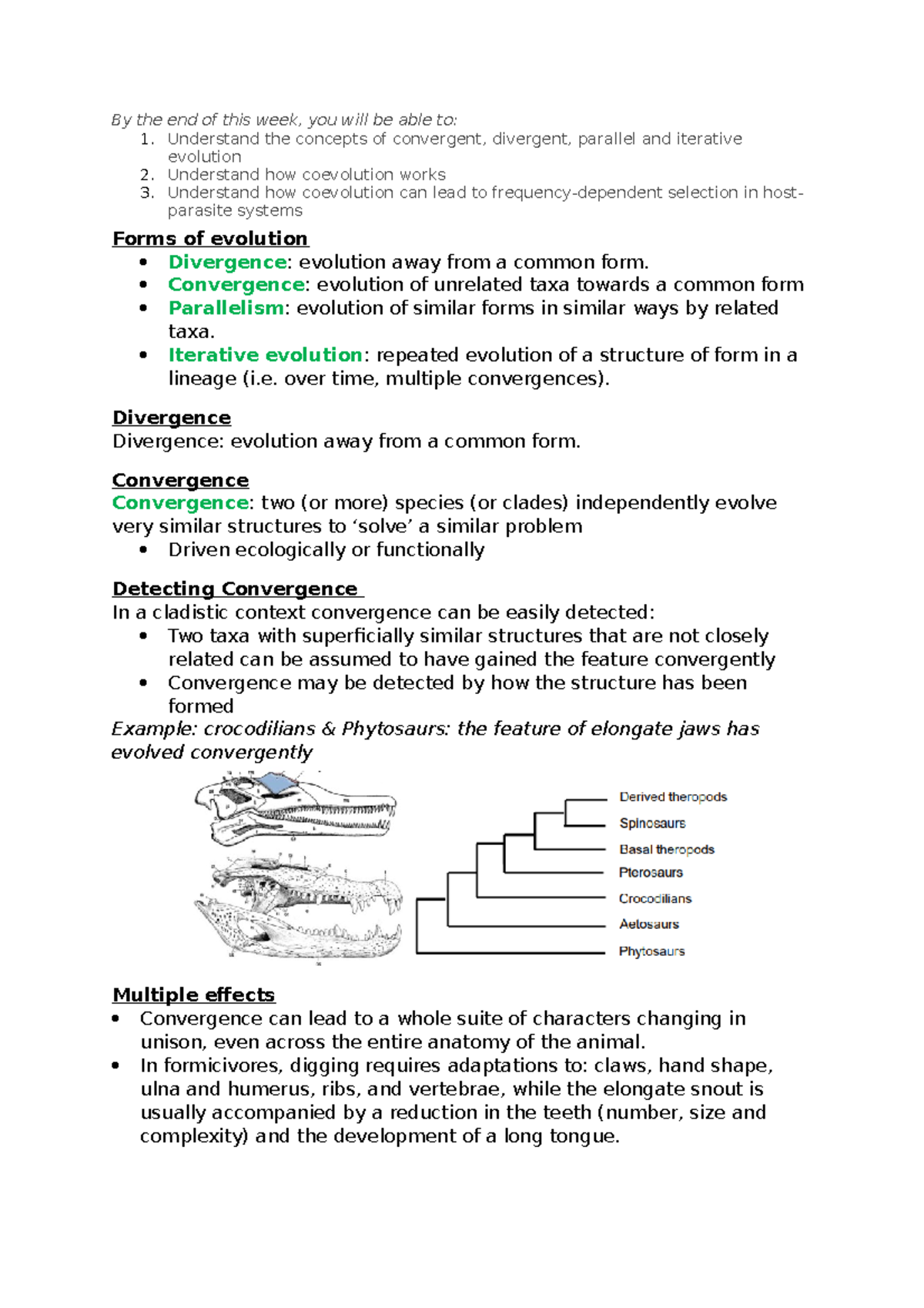 Week 11 major patterns in evolution - By the end of this week, you will ...