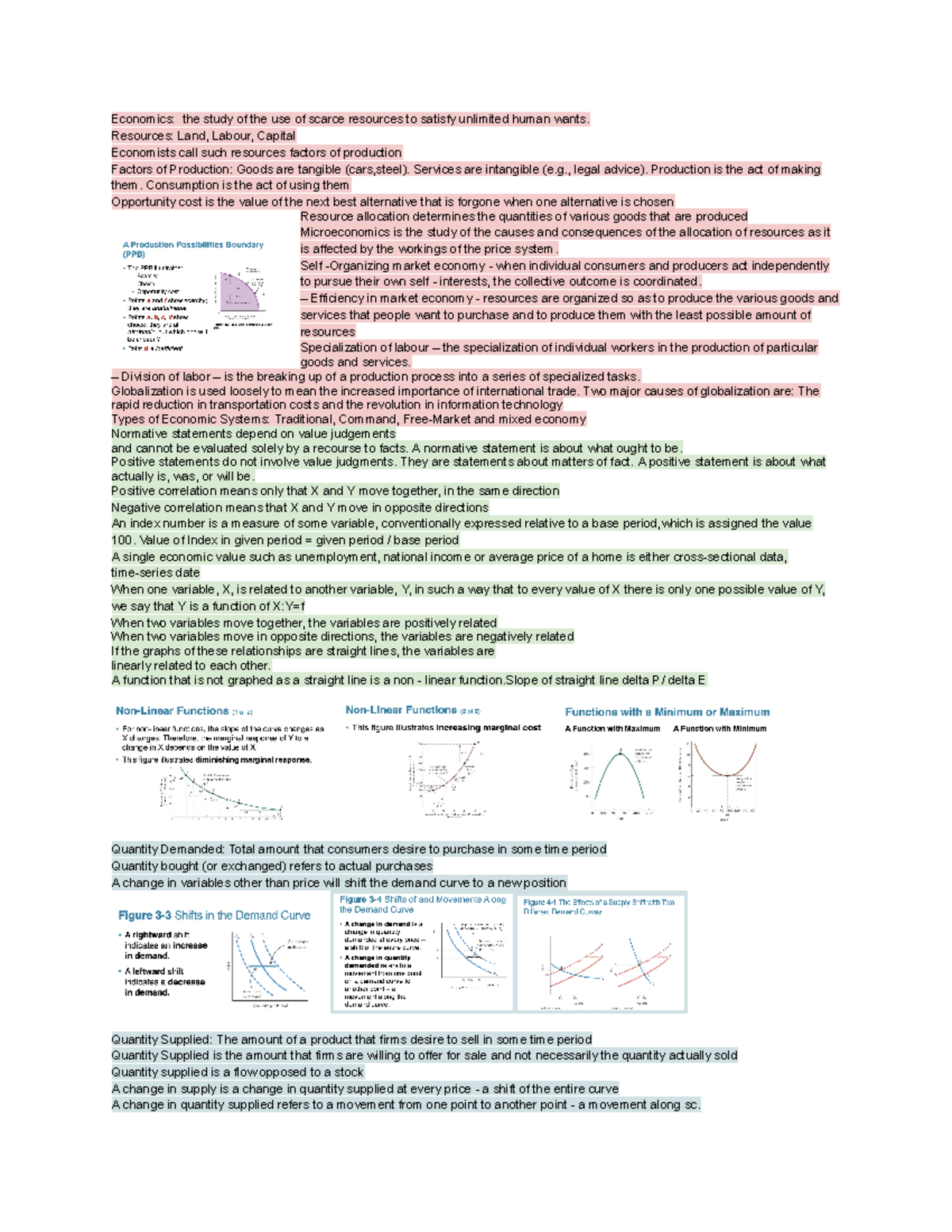 Cheat Sheet - Summary Introduction to Microeconomics - Economics: the ...